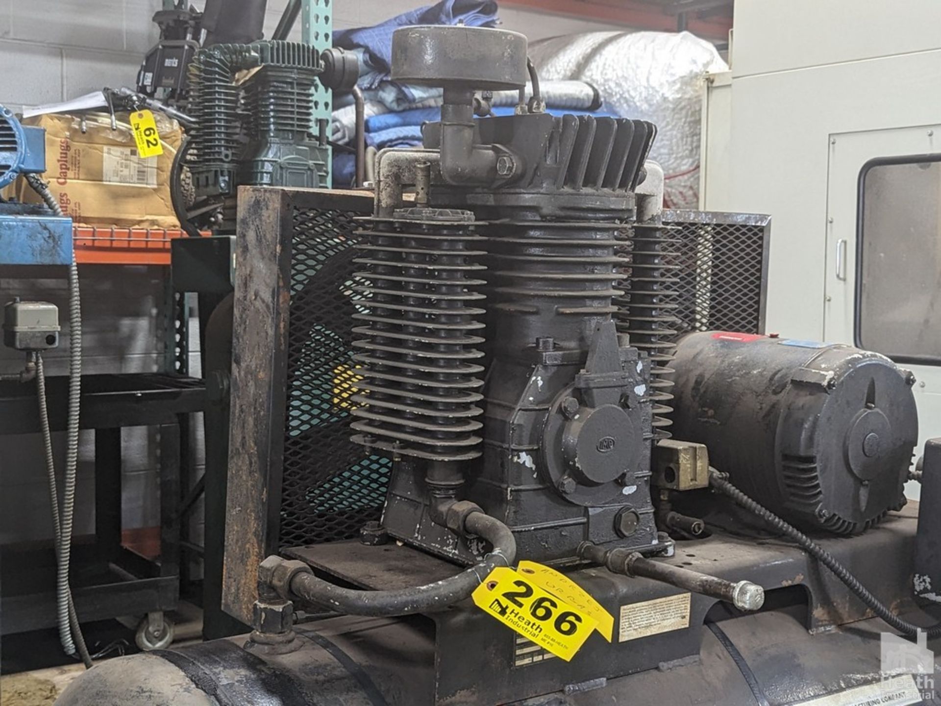 SANBORN MODEL 103-38-120H 10HP HORIZONTAL TANK MOUNTED AIR COMPRESSOR ...