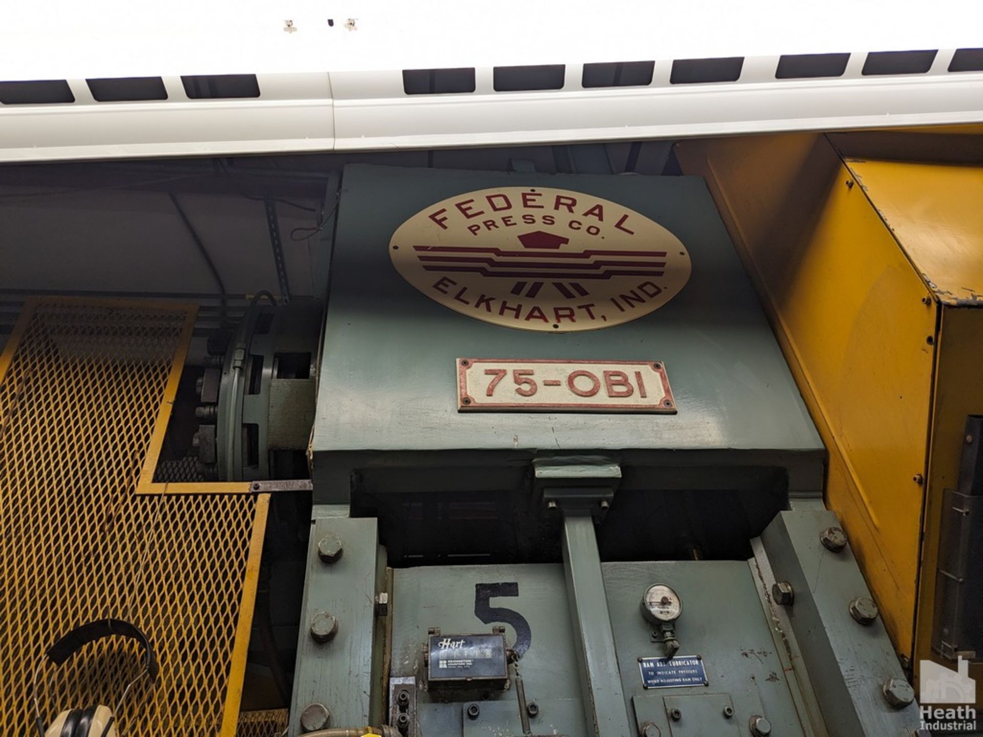 FEDERAL 75 TON OBI PRESS S/N 75GA-102, (1972), 5" STROKE, 14-1/2" DIE ...