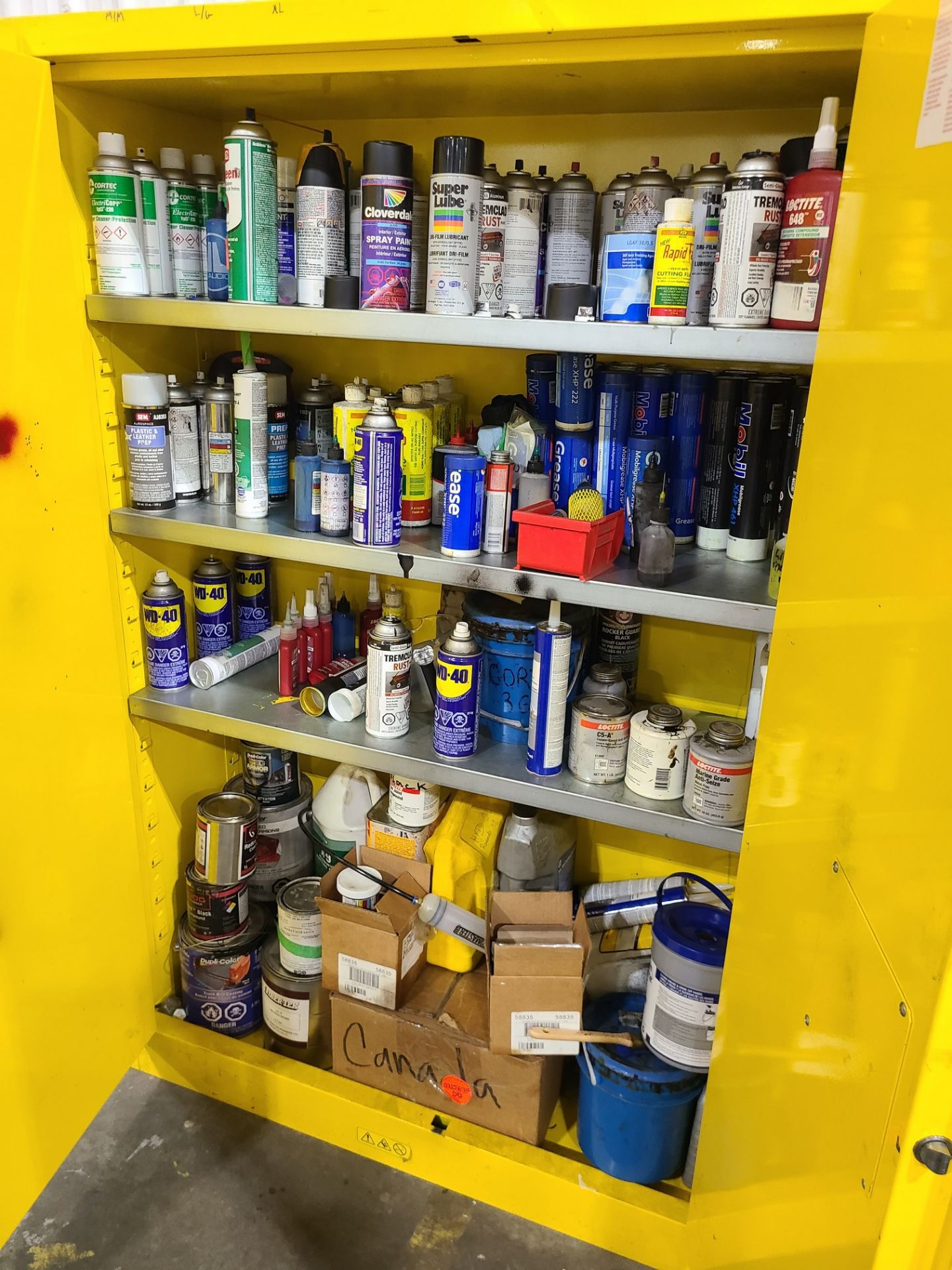 ULINE H-1564M-Y FLAMMABLE LIQUID STORAGE CABINET