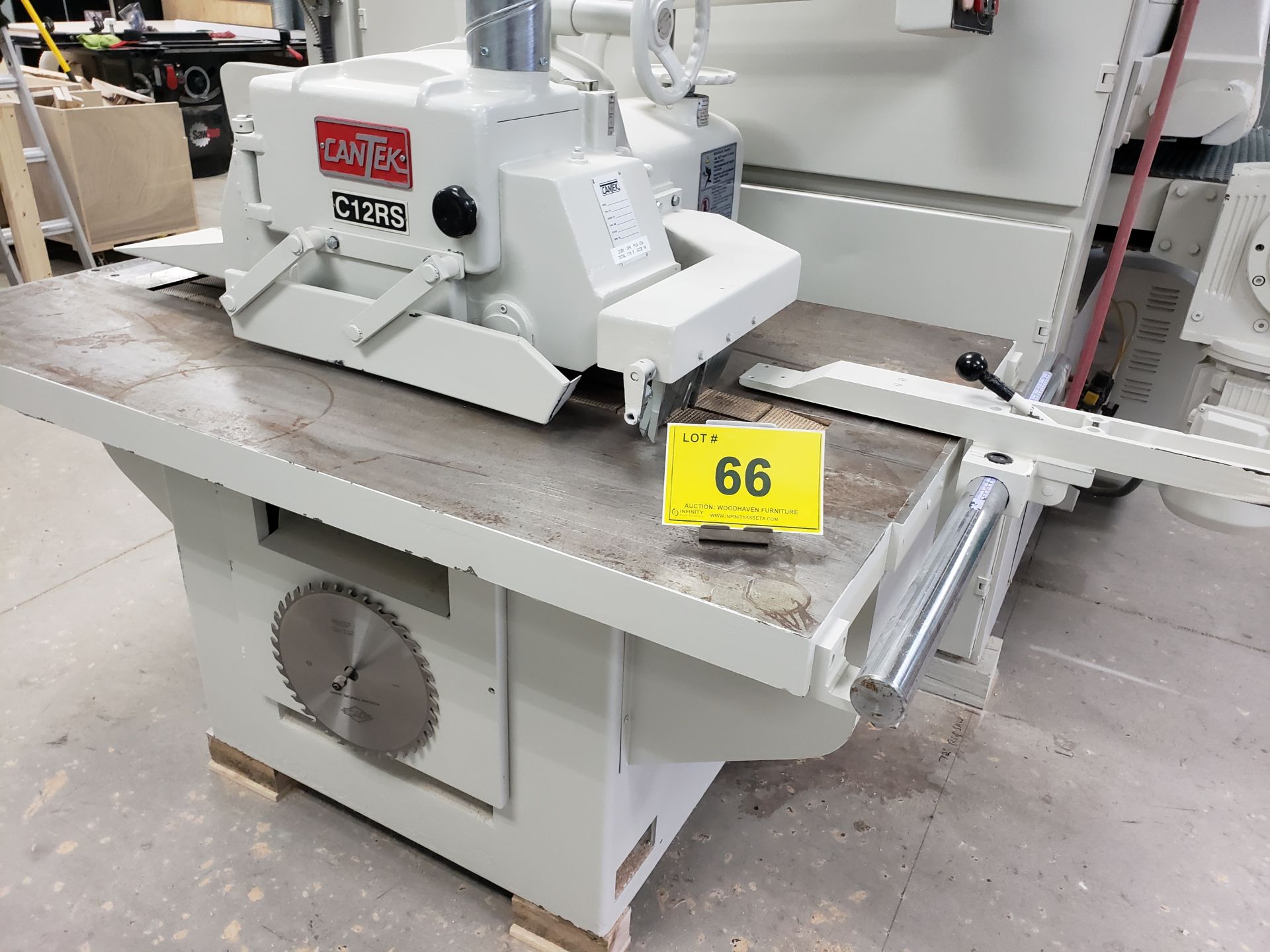 CANTEK C12RS STRAIGHT LINE RIP SAW, 17 TOTAL HP, S/N 050022035