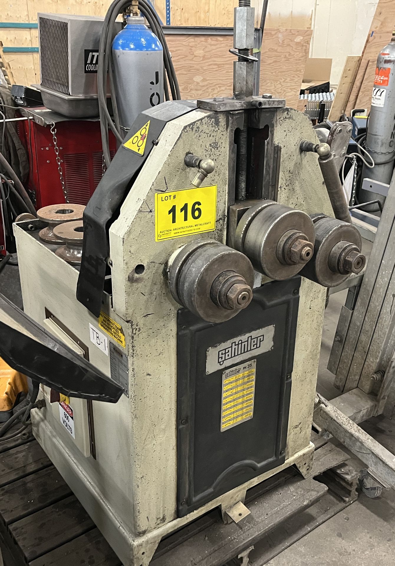2008 SAHINLER PK-35F HYDRAULIC ANGLE ROLLS, S/N 194102 W/ DIES