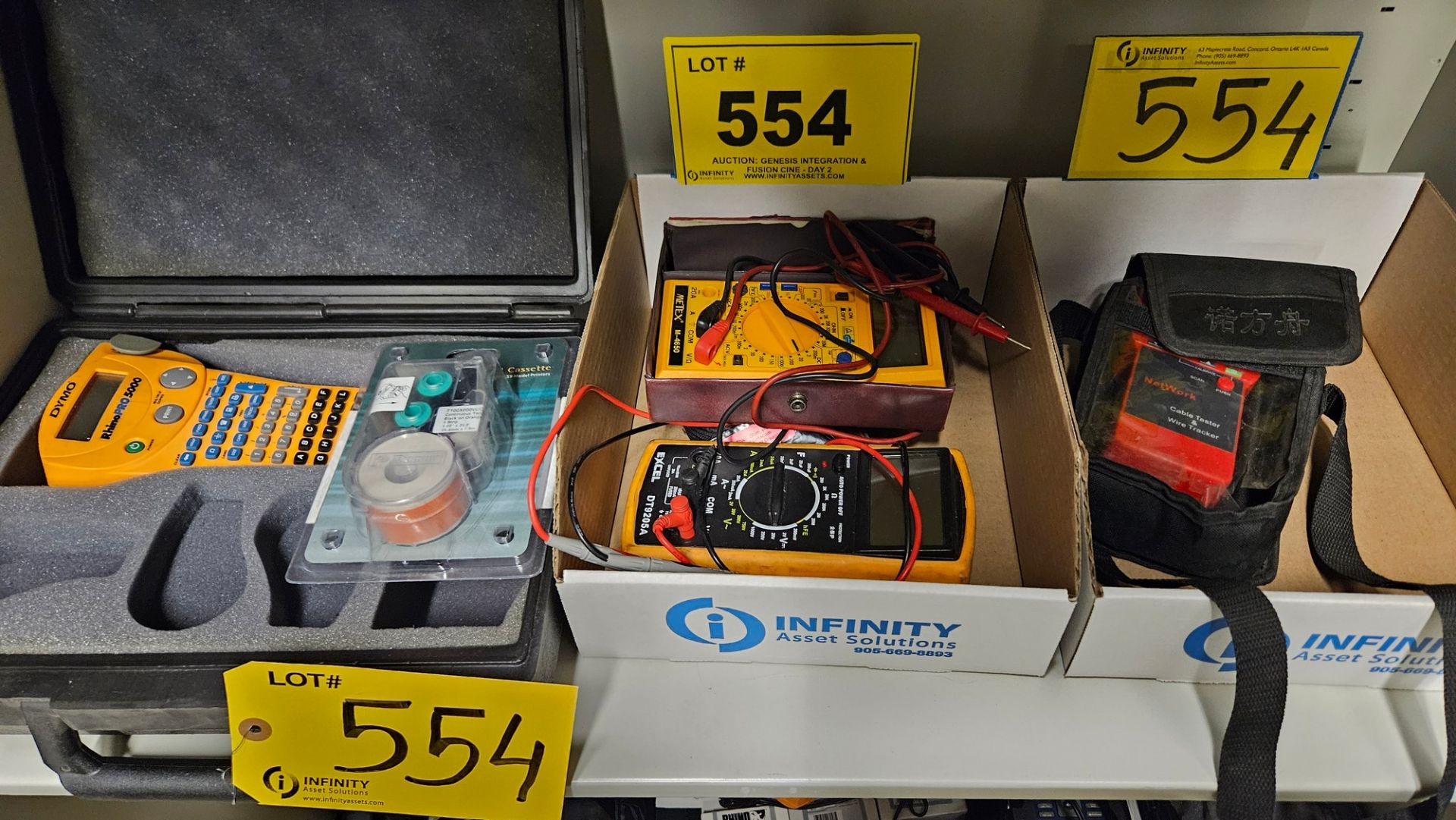LOT OF DYMO RHINO PRO 5000 LABEL PRINTER, NETWORK CABLE TESTER & WIRE ...