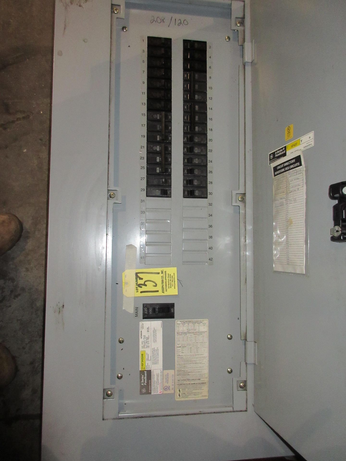 GE A Series AQF3422AB Electrical Panel