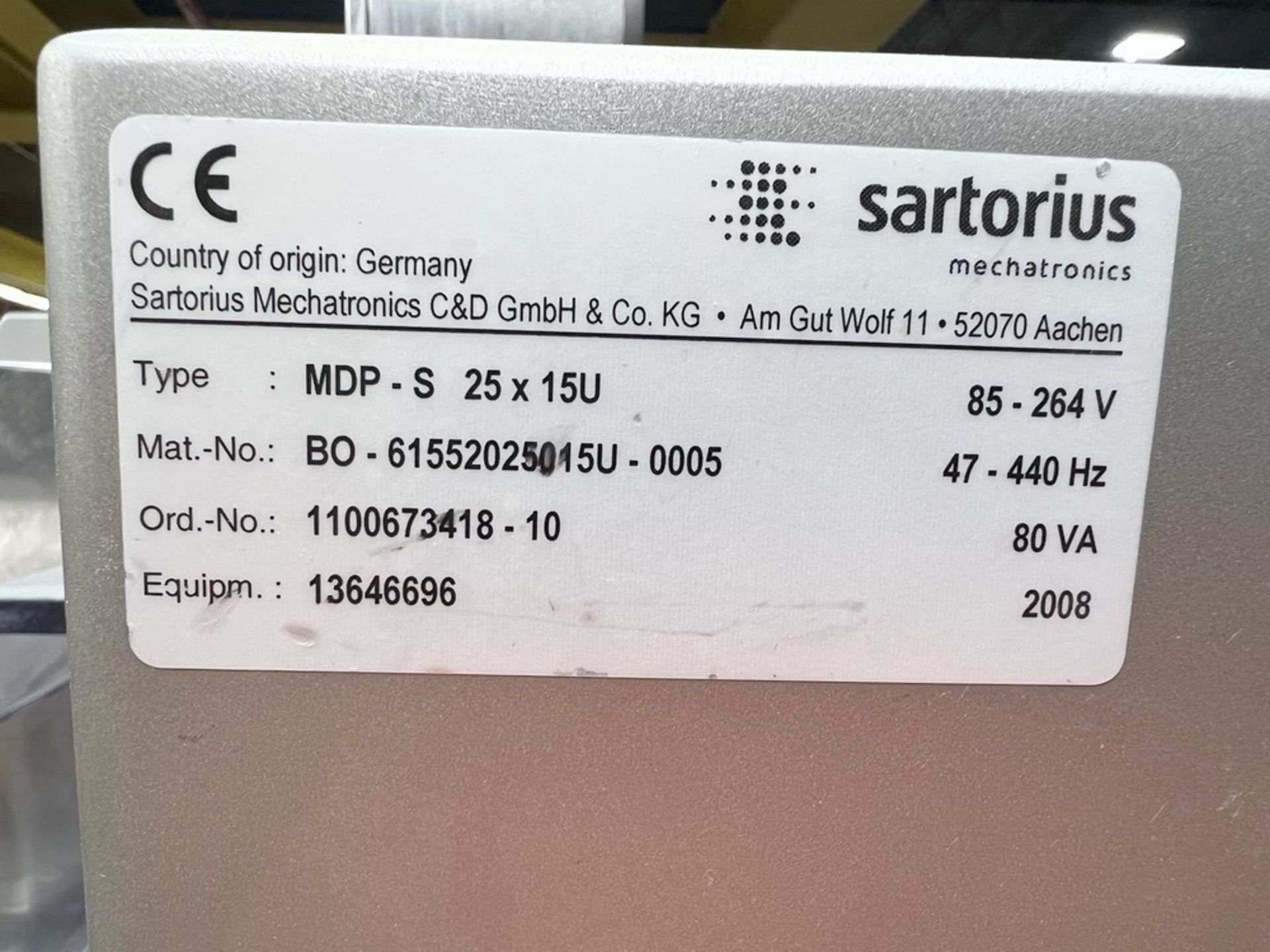 Sartorius Metal Detector and Checkweigher Combo. (Boekels). Model MDP-S ...