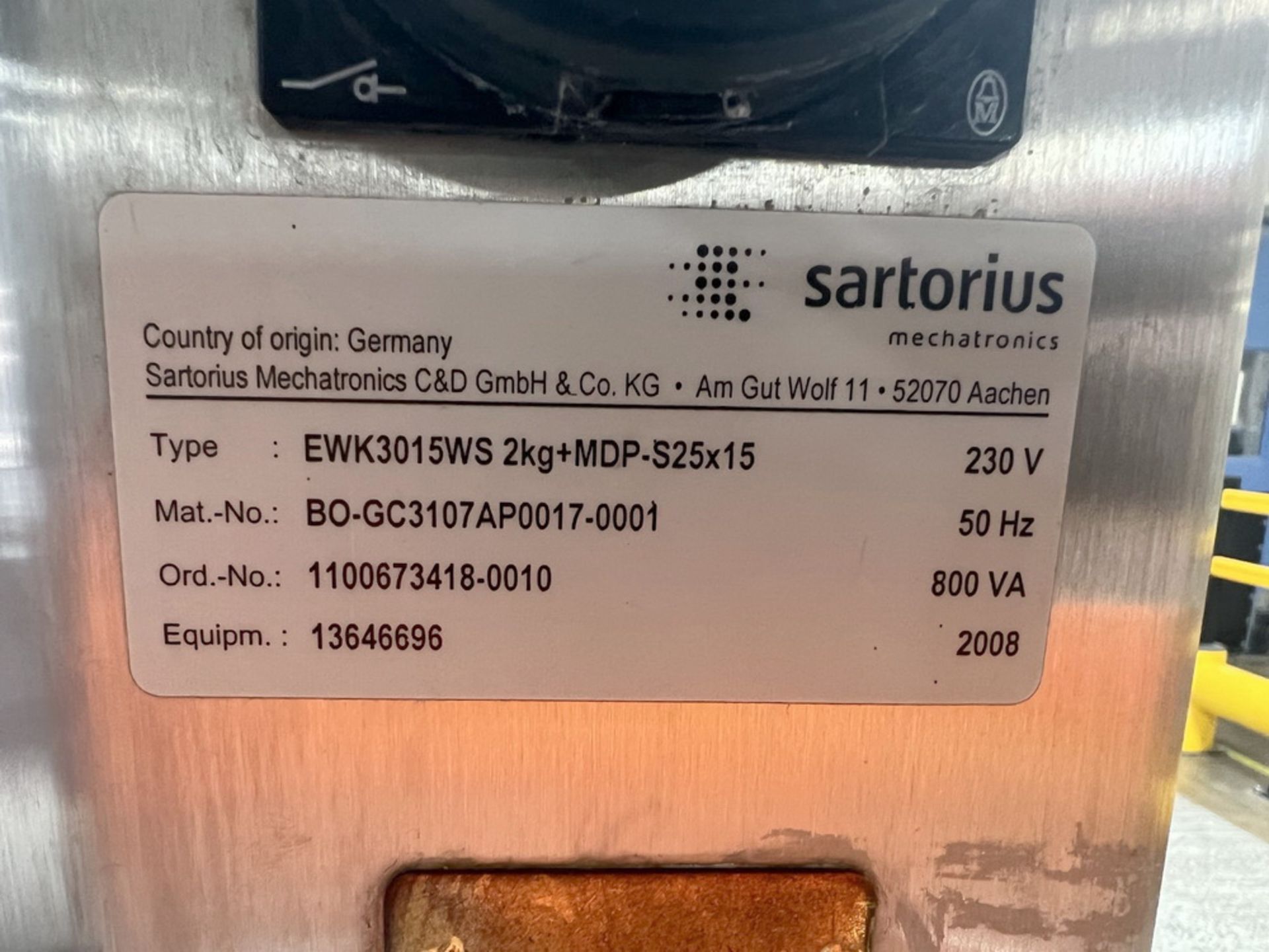 Sartorius Metal Detector and Checkweigher Combo. (Boekels). Model MDP-S ...