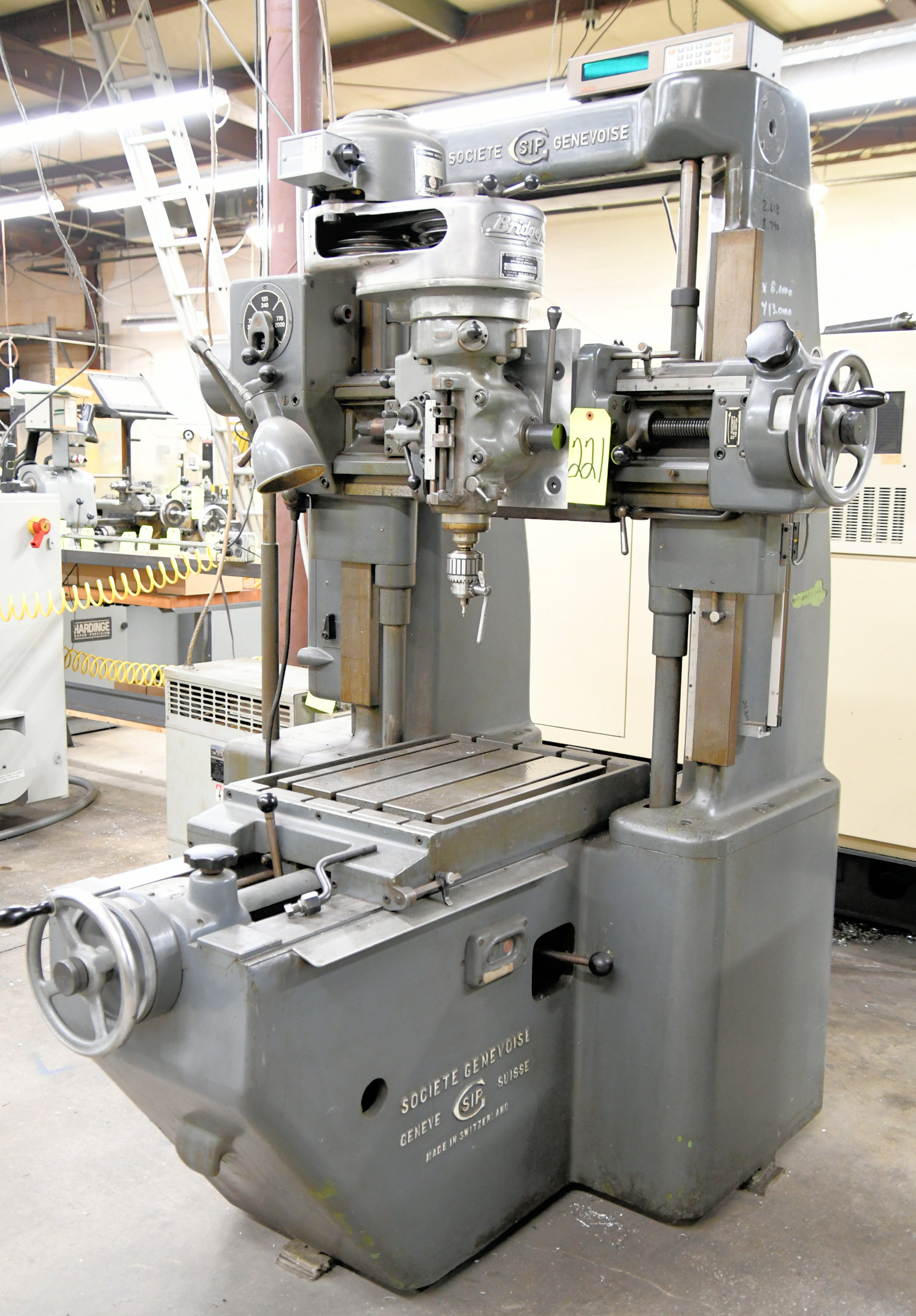 Société Genevoise (SIP) Type MP-3K, Jig Boring Machine, S/n 5503, Sokki ...