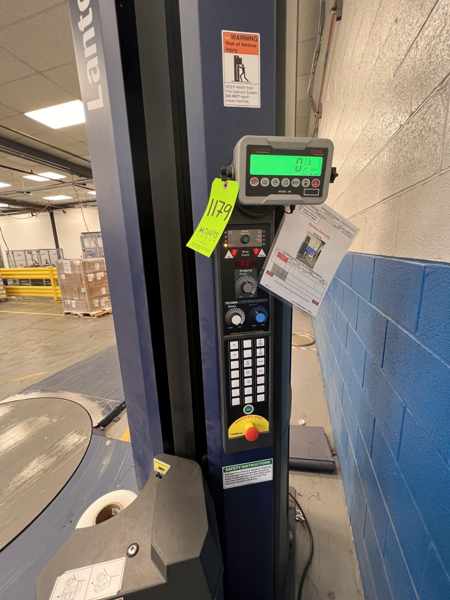 2022 LANTECH PALLET WRAPPER, MODEL Q300, S/N QM0057377, SINGLE PHASE ...
