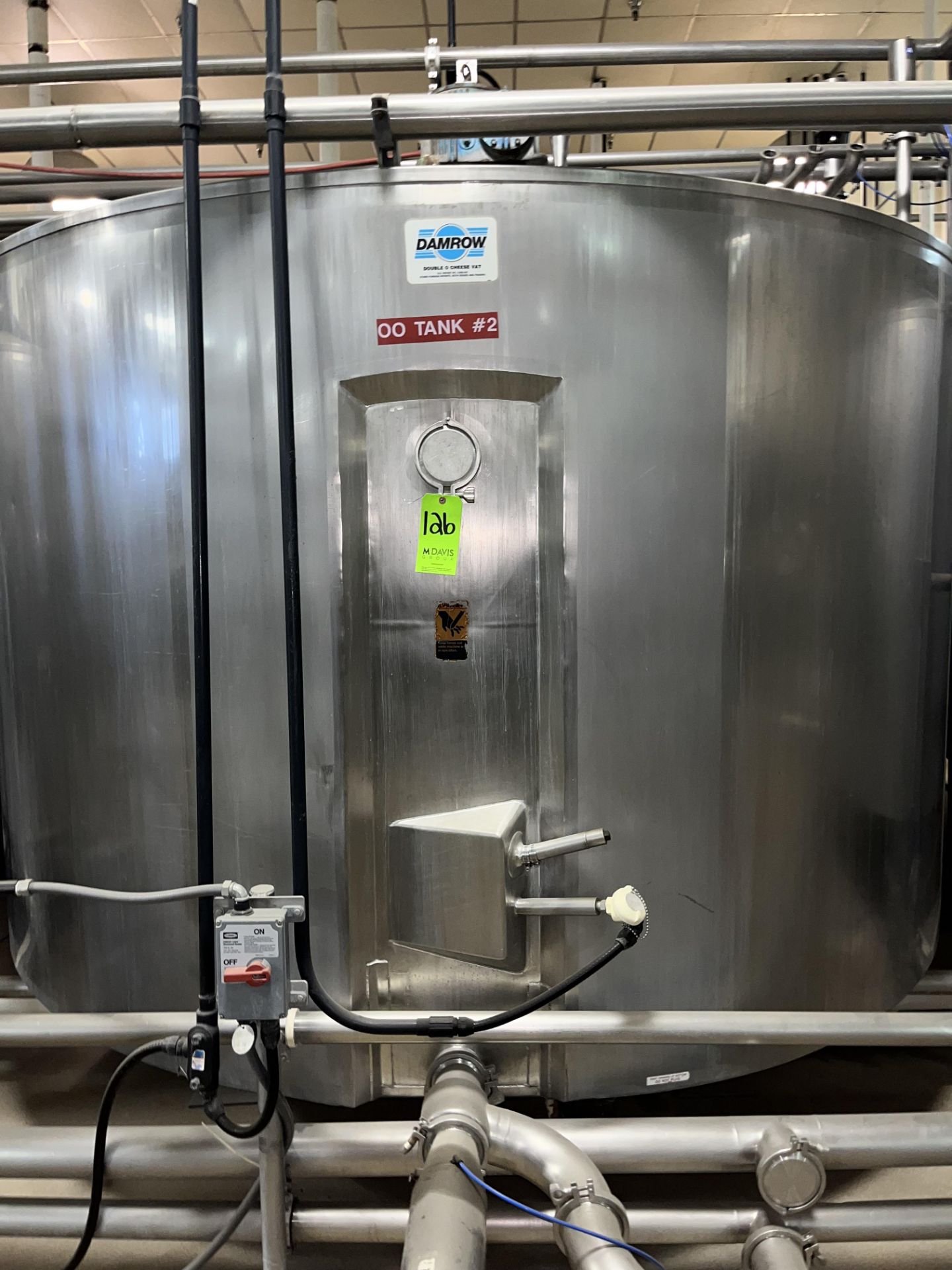 Damrow Double O S/S Cheese Vat (OO Tank #2) (LOCATED IN MANTECA, CA ...