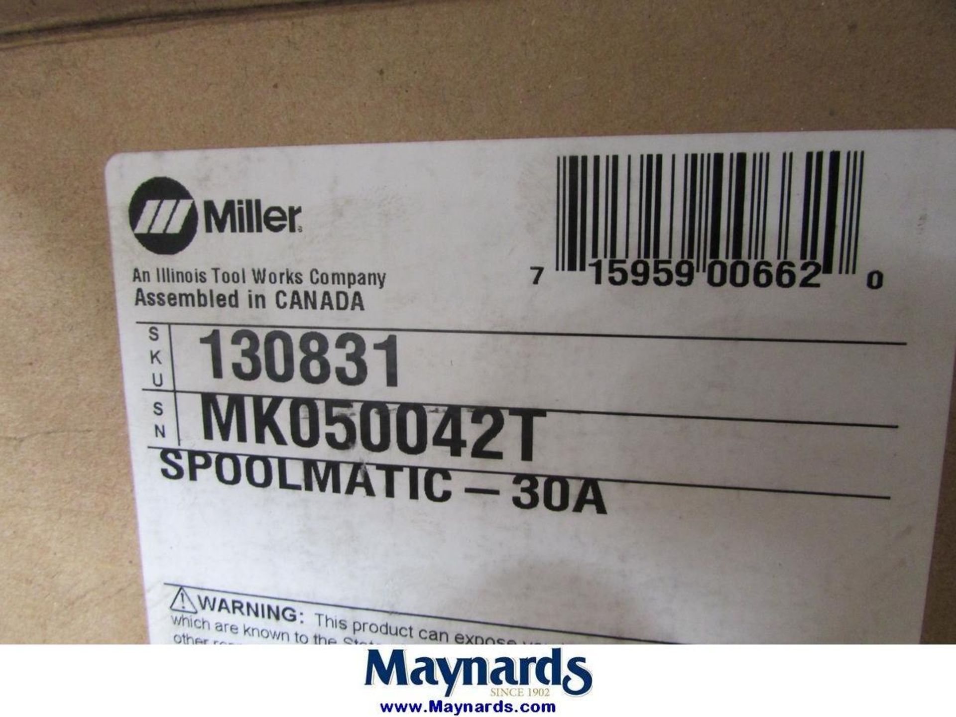Miller Spoolmatic 30A Air Cooled Spool Gun