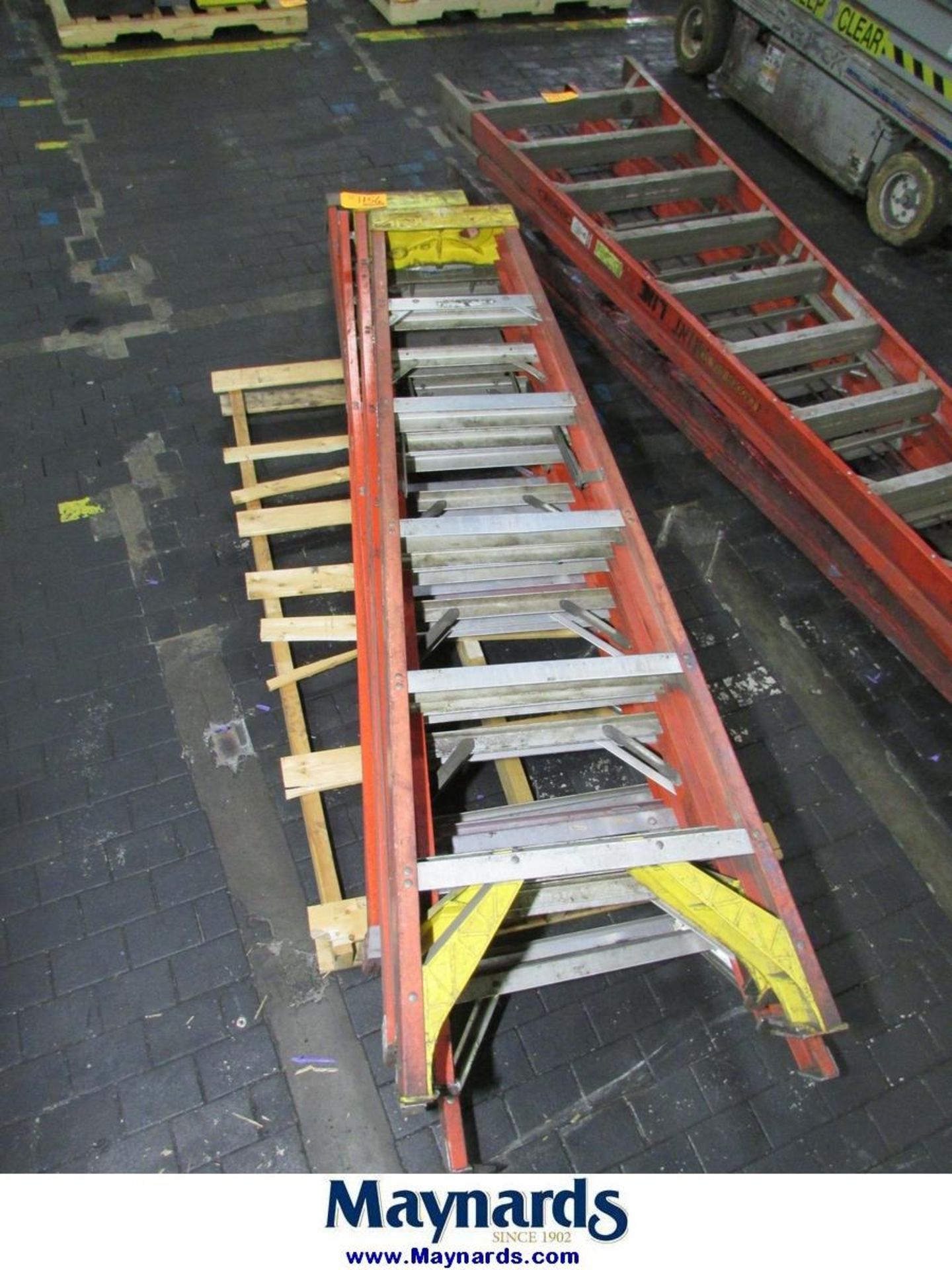 (5) Fiberglass A-Frame Ladders (2) 6', (2) 8', 10' [Loc: Column H12 ]