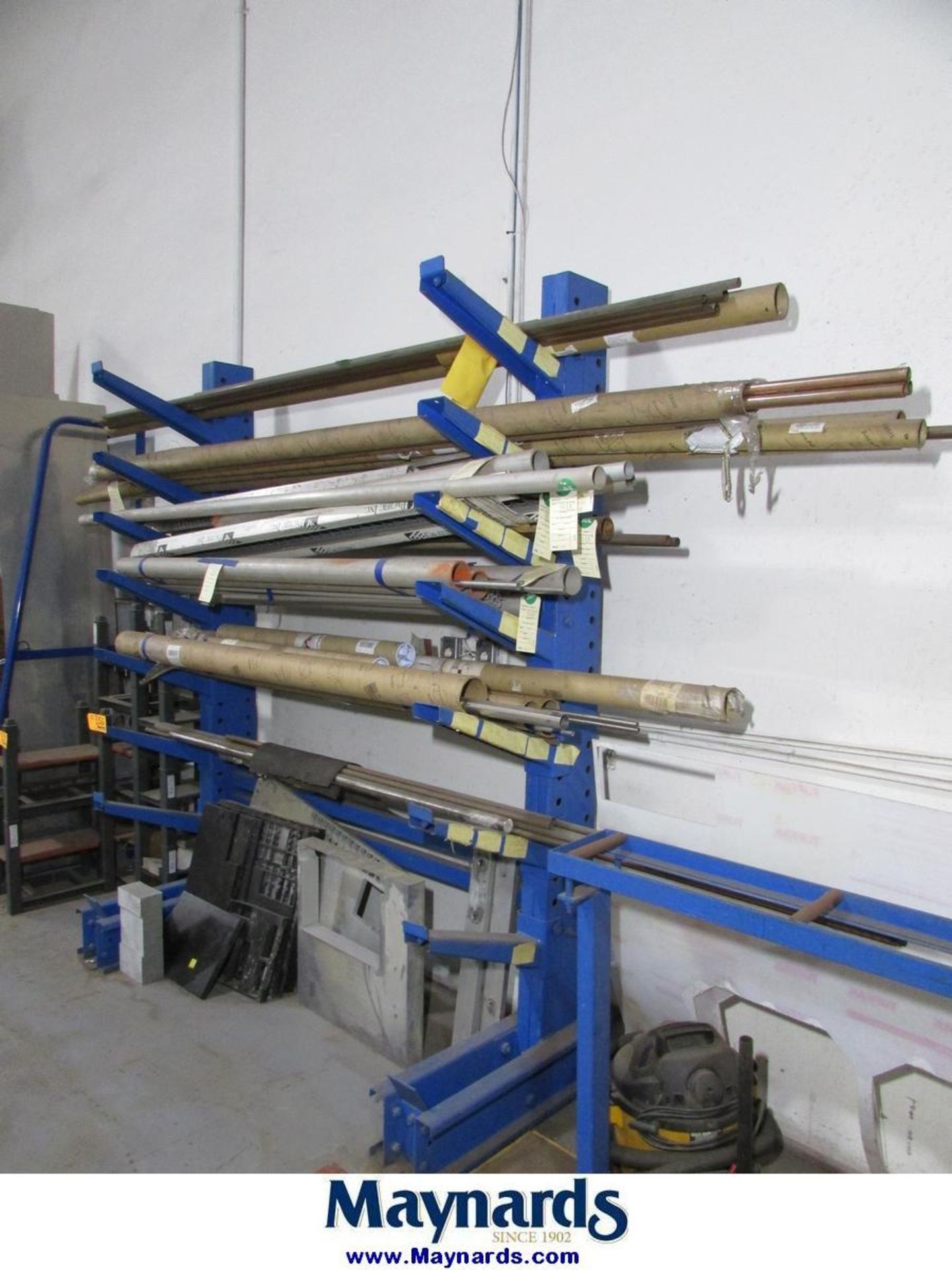 8'x34"x6' Adjustable Cantilever Rack with Assorted Tube Stock (14) 18" Arms