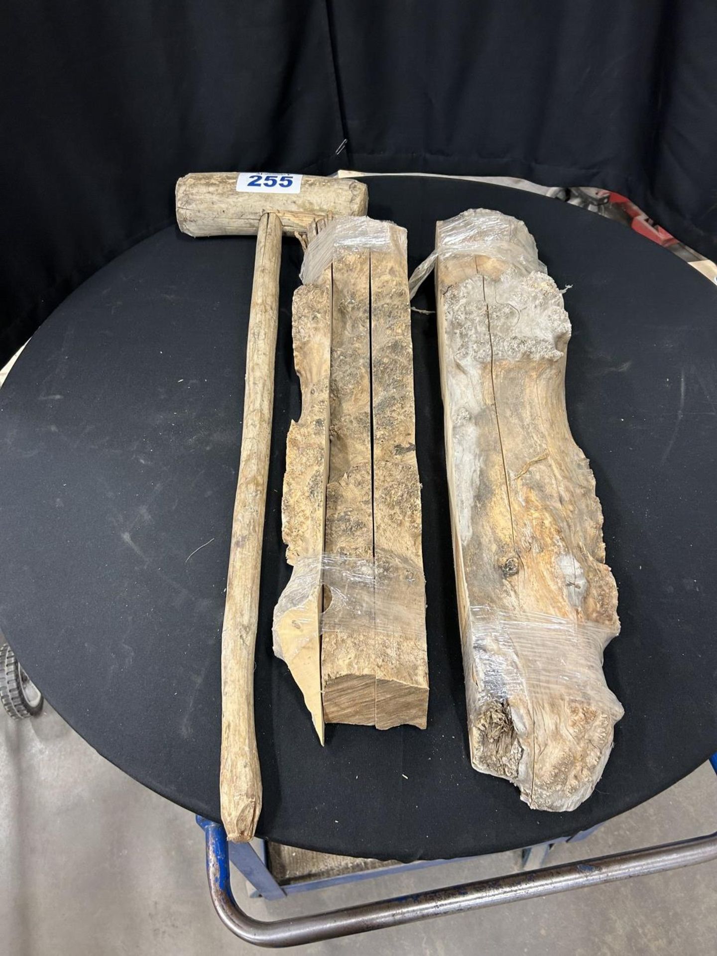 WOODEN MALLET AND TREE BURLS