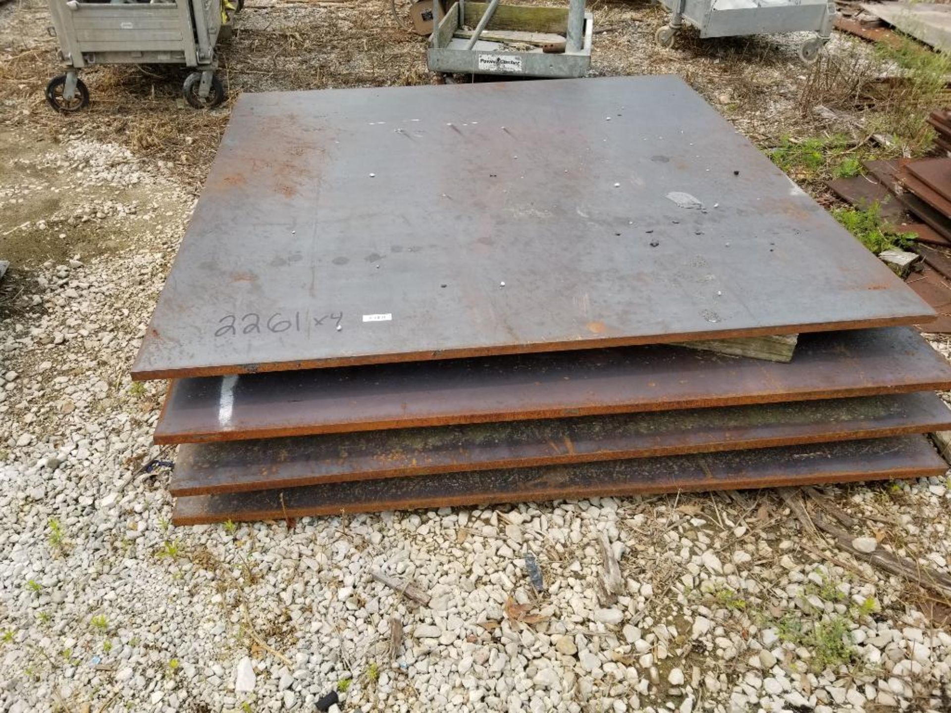 { Group of lots: 2260, 2261 } (4) Steel Plates, 6' X 6' X 1"