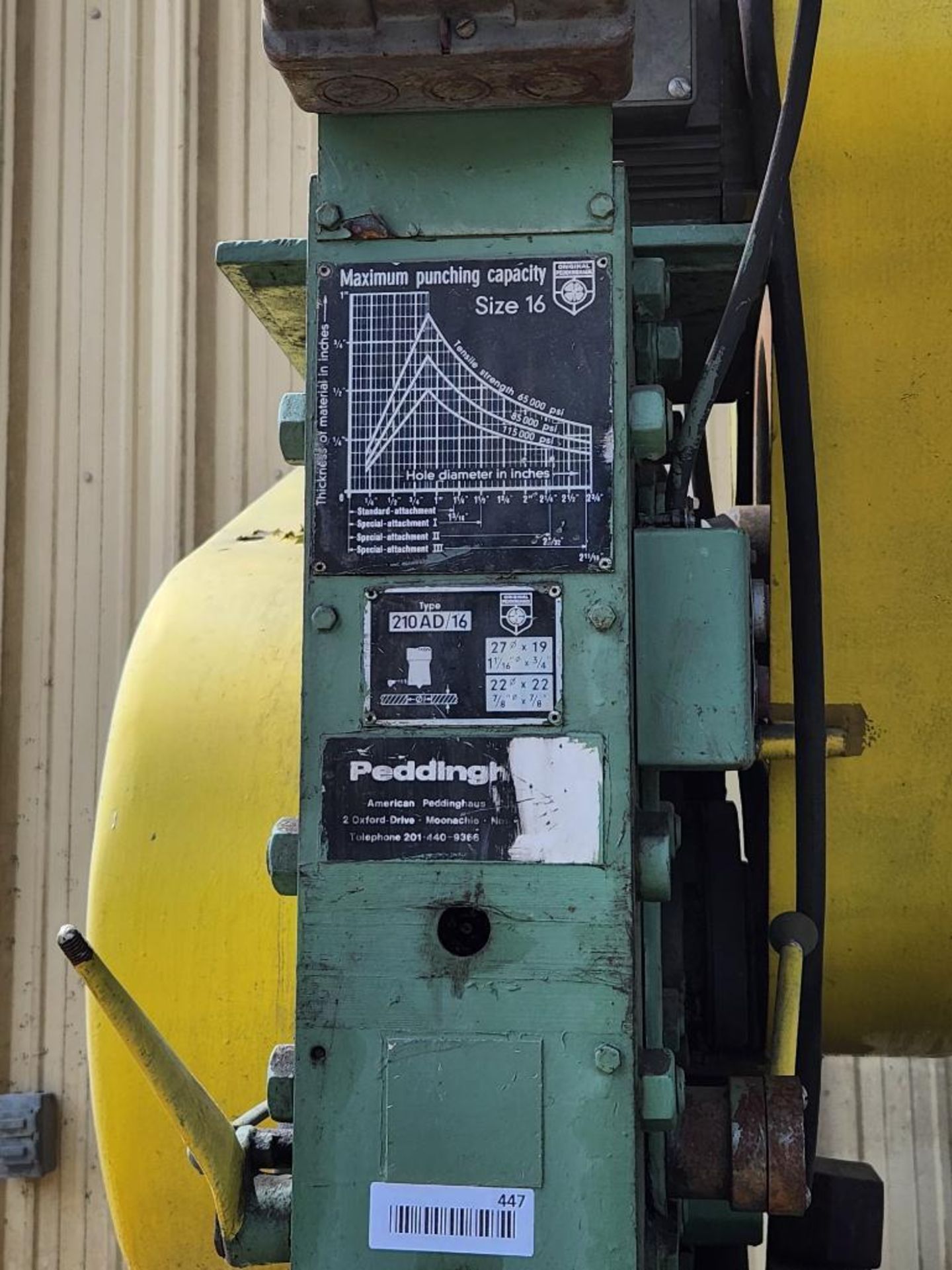 Peddinghaus Mechanical Ironworker, 230V/460V, Three Phase, Model 210AD ...