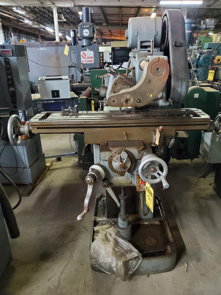 Van Norman Horizontal Milling Machine, 110-3600 Spindle RPM, 40-1/2" X ...