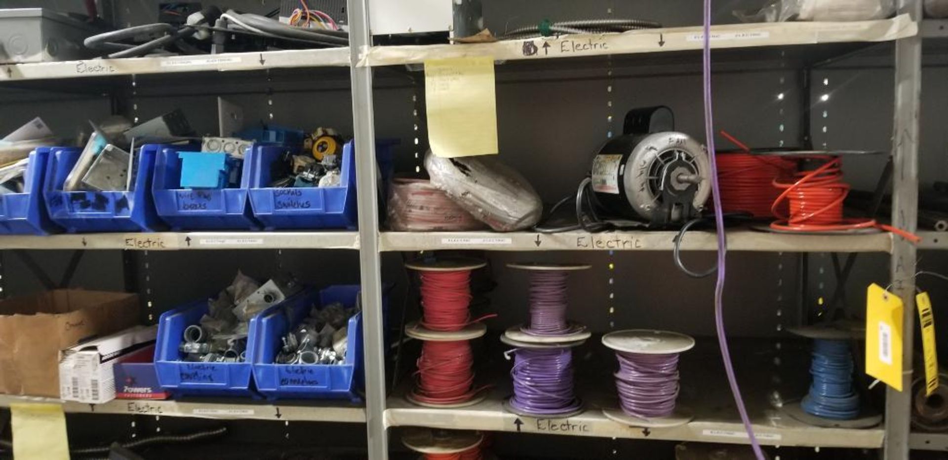 (3x) Contents of (3) Sections of Rack, Assorted Electrical Components ...