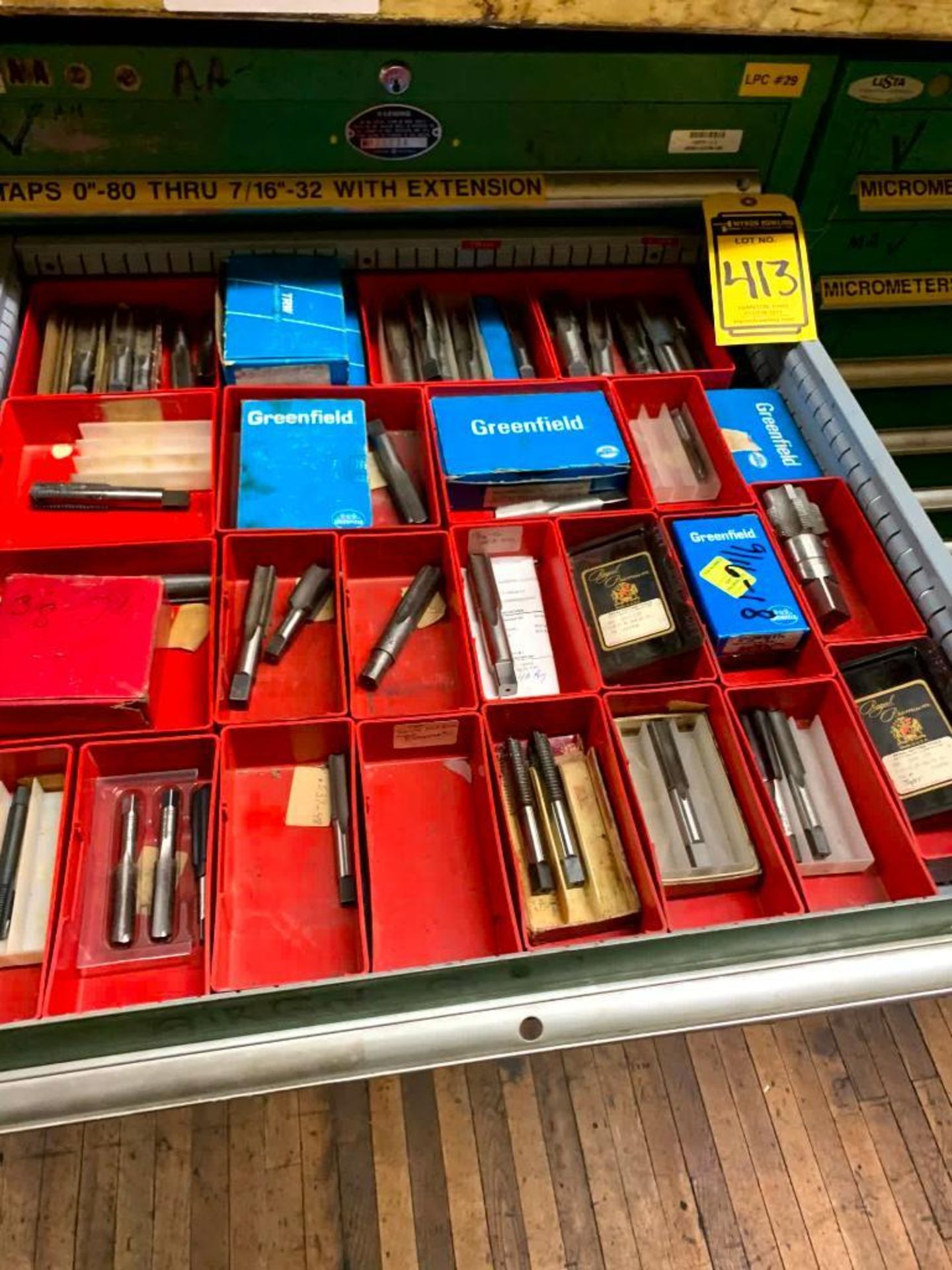 Lista 11-Drawer Cabinet: Assorted Taps, Shim Stock, Precision Squares ...