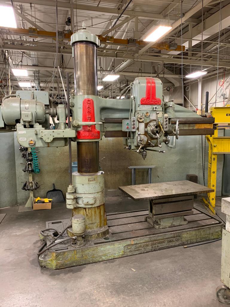 Carlton 5' X 11" Radial Arm Drill Press, 24" X 18" X 12" Riser Block ...