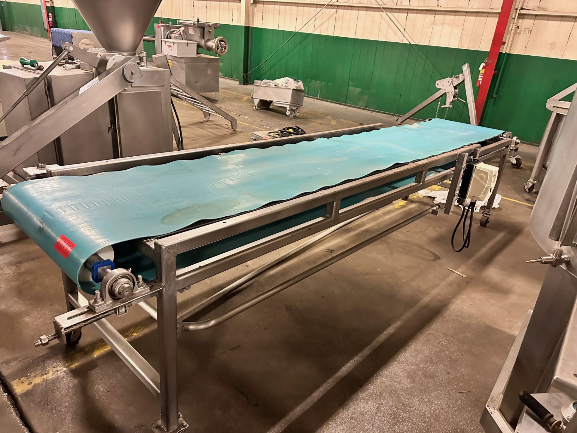 Portable Powered Belt Conveyor, Stainless Frame, Approx 31" W Belt x 27 ...