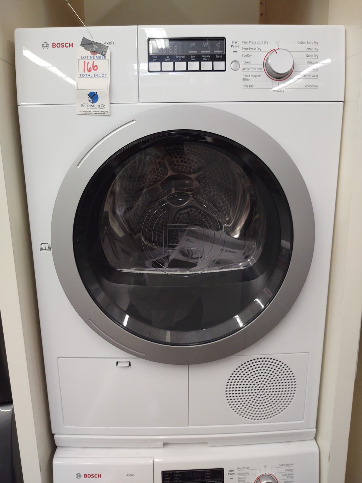 (Lot) Bosch Axis Stacking Washer and Dryer Unit w/ SS Drums, 24 ...