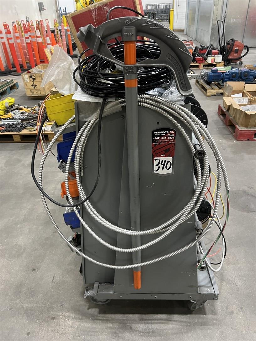 Rolling Wire Reel Cart w/ Assorted Wire and Electrical Fittings