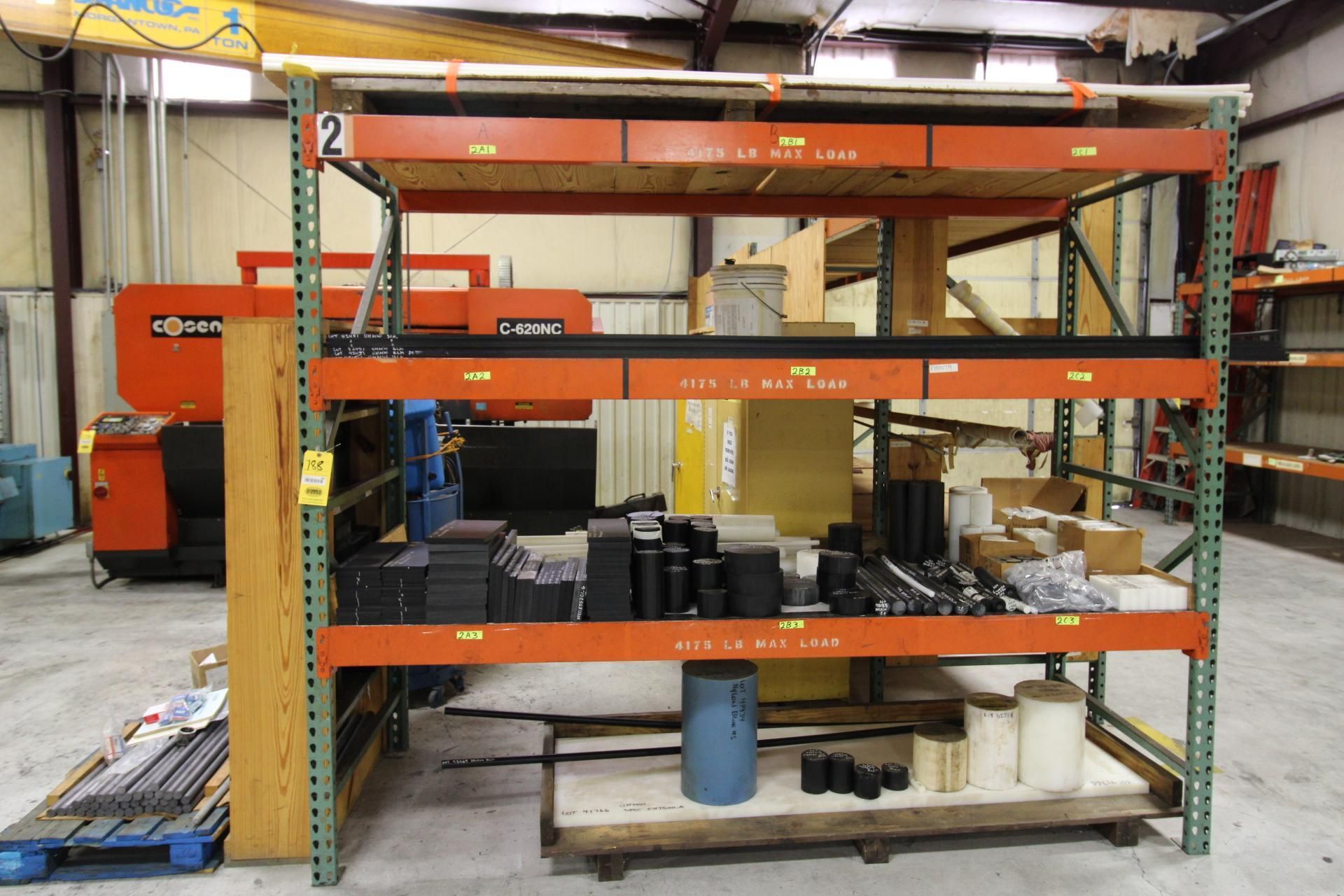 LOT OF PALLET RACK SECTIONS (8): (3) tier, 42" dp. x 10"W. x 8' tall