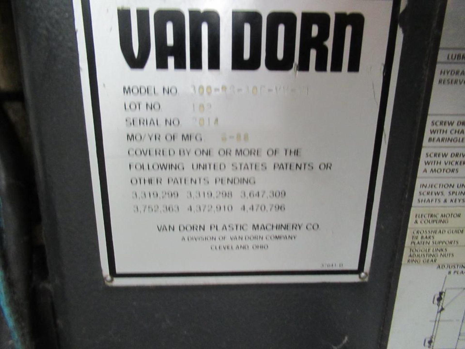 Van Dorn 300-RS-30F-VV-HT Horizontal Plastic Injection Molding Machine ...