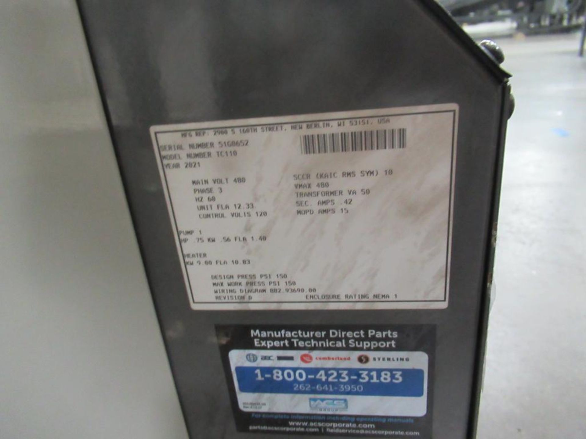 { Option of lots: 350 } AEC TC120 Thermolator, S/N 51G0652 (2021)