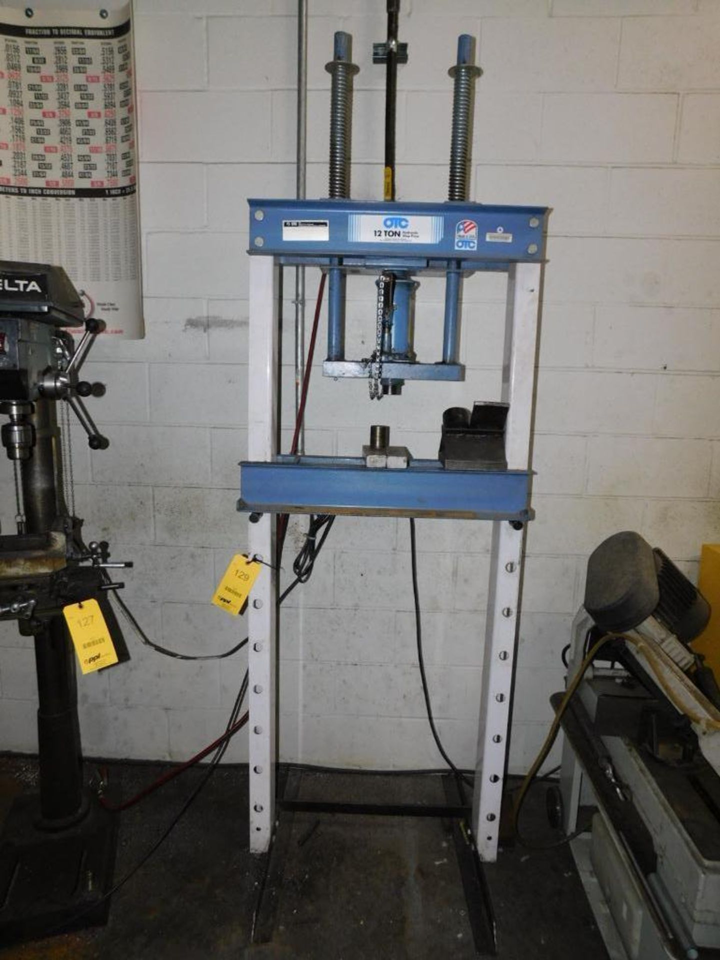 OTC 12-Ton Hydraulic Shop Press w/Press Accessories (LOCATION: IN ...