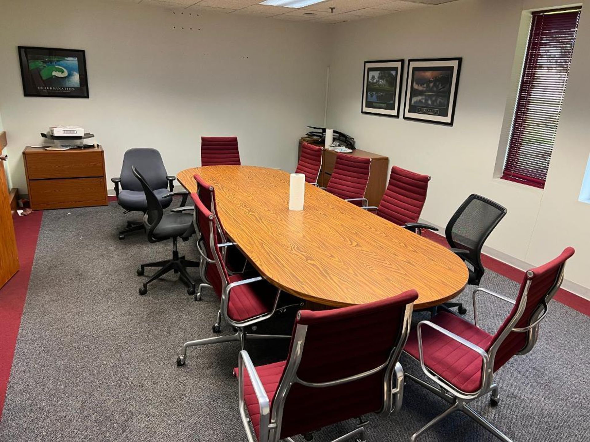 LOT: Contents of Conference Room: 12' x 4' Conference Table, (11 ...