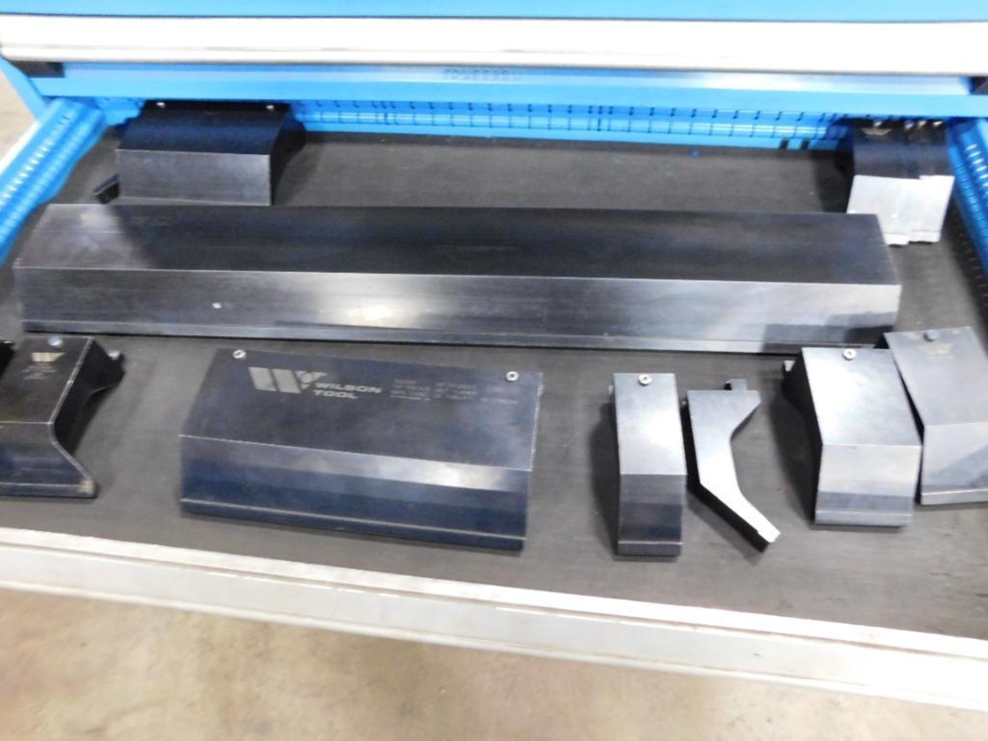 LOT: Wilson Press Brake Dies & Accessories in Wilson Tooling Cabinet ...
