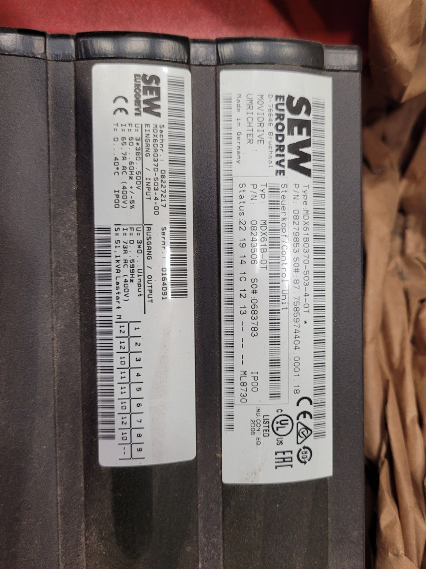(2) SEW Eurodrive Movidrive Uhrichter Drive Inverters with (2) SEW ...