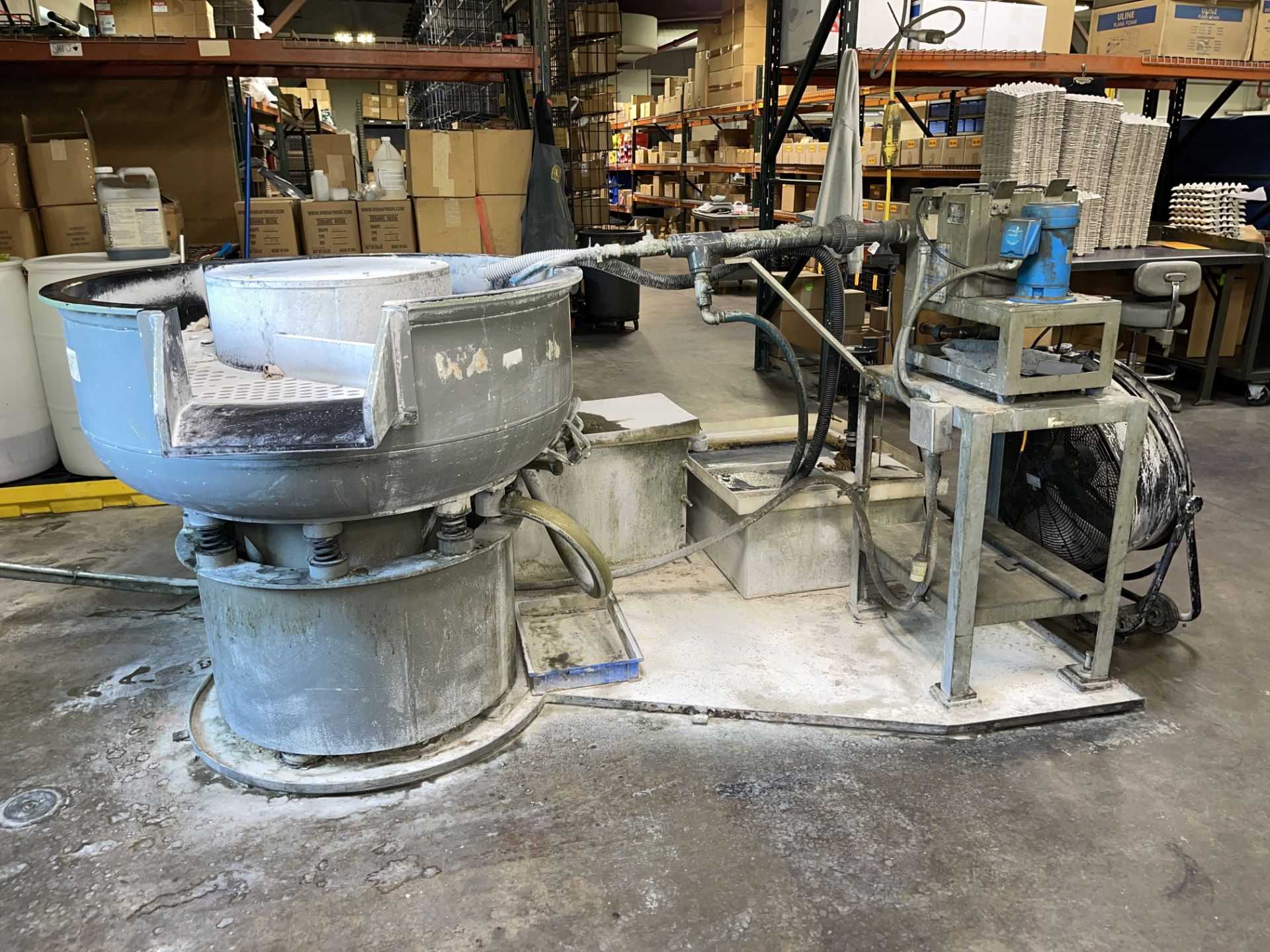 40" Rosler R185 EC-KF Bowl-Type Vibratory Finisher, Rubber Lined with ...