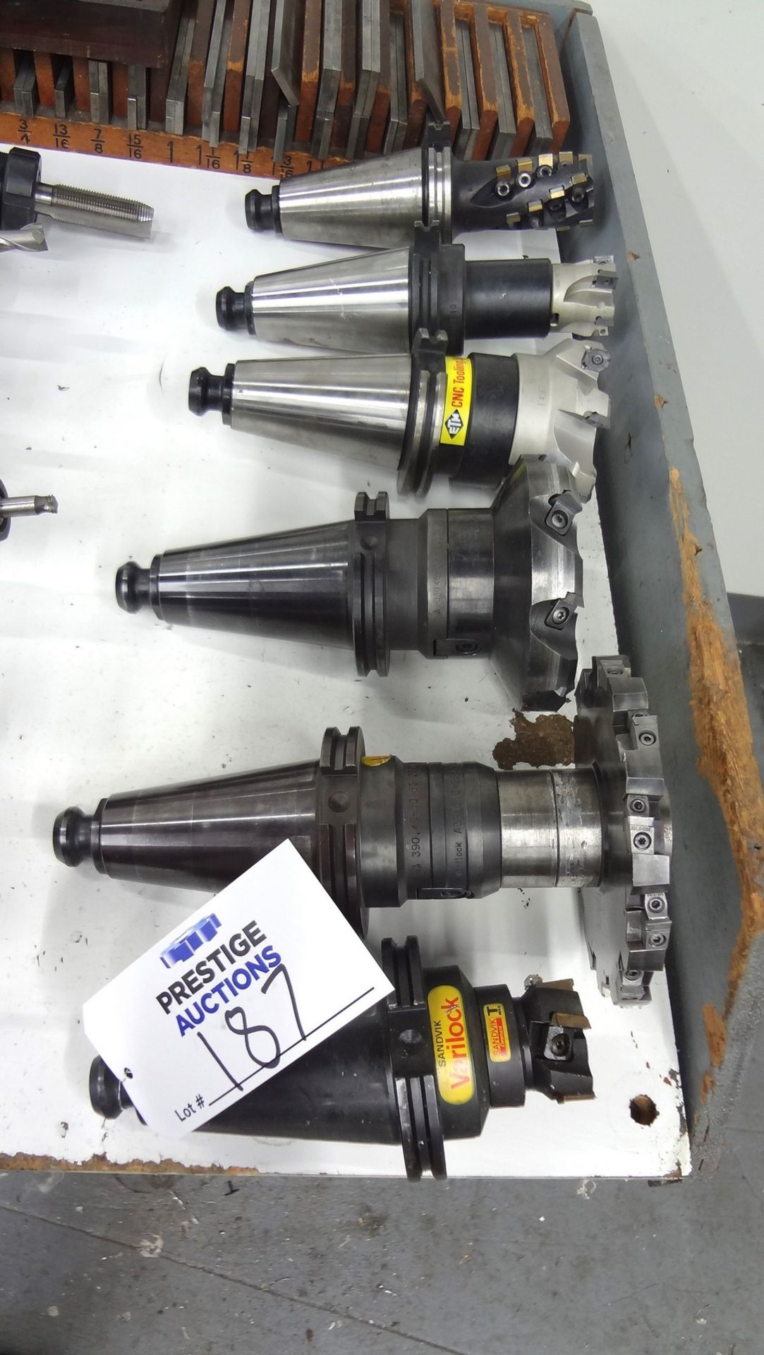 (6) Assorted CAT 50 Taper Tool Holders with Insert Cutters