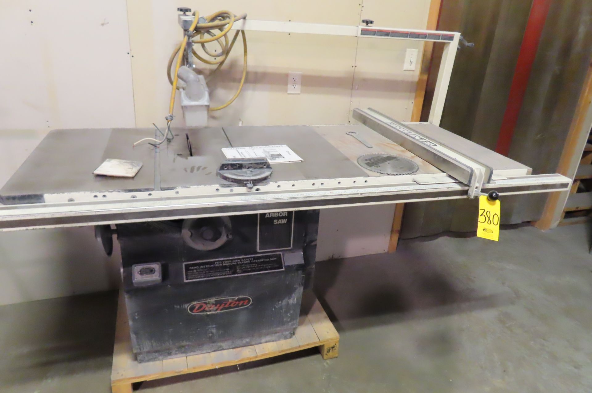 DAYTON 12 IN. TILTING ARBOR TABLE SAW, 3 HP, UP TO 3500 RPM, 30 IN. X ...