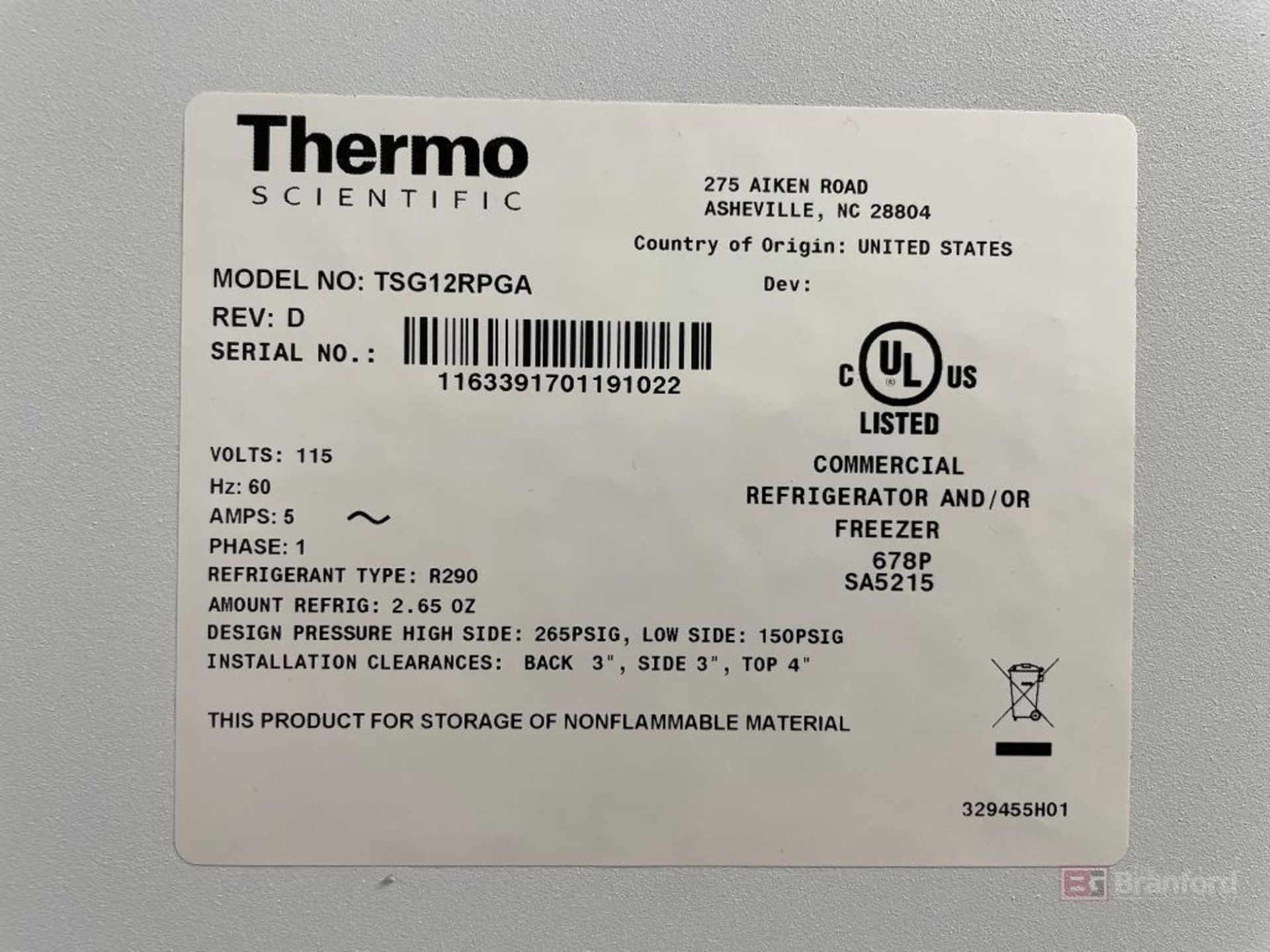 Thermo TSG12RPGA Glass Door Refrigerator