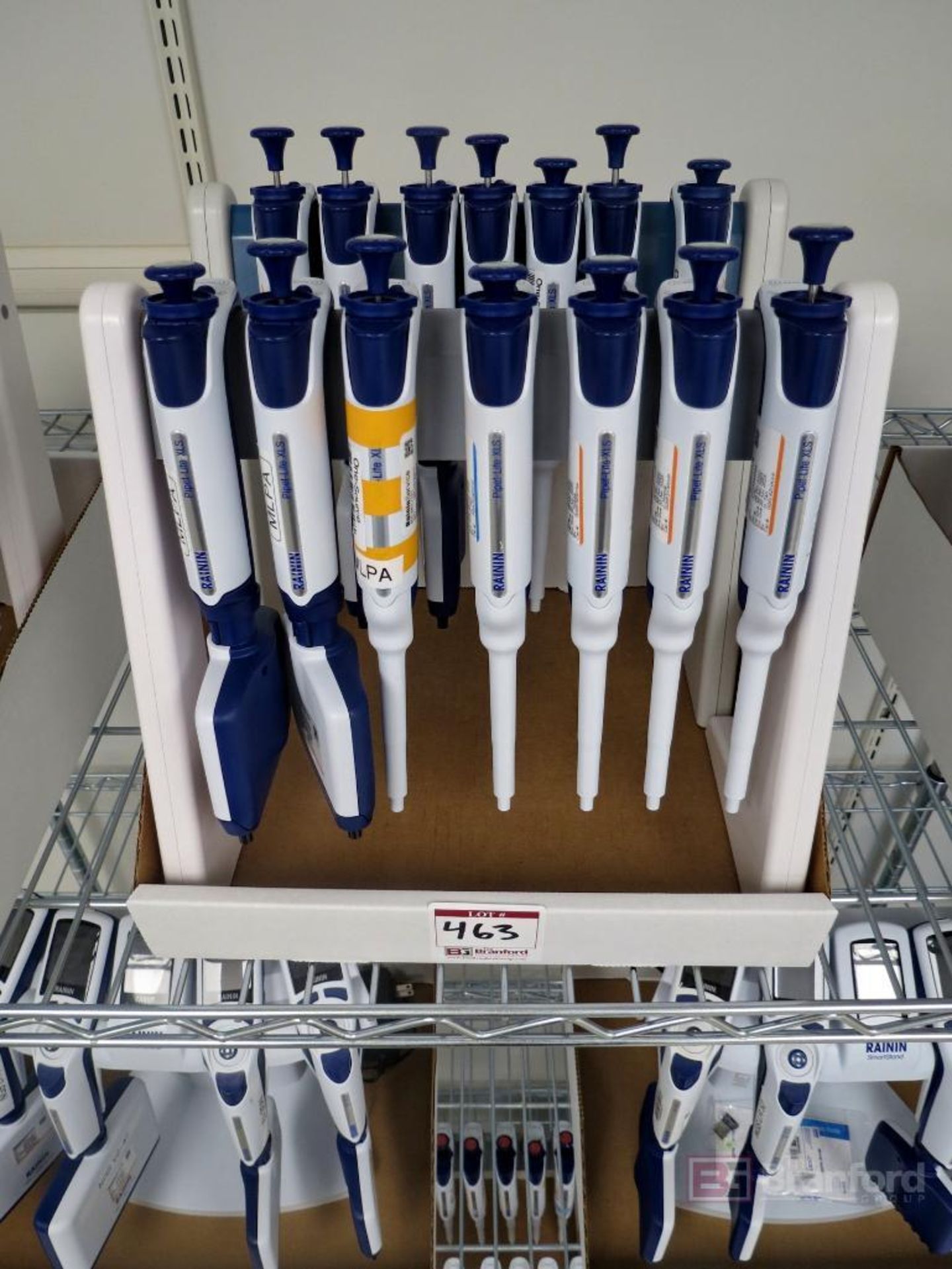 Lot of (10) Rainin Pipet-Lite XLS Single Channel Pipettes, (4) Rainin ...