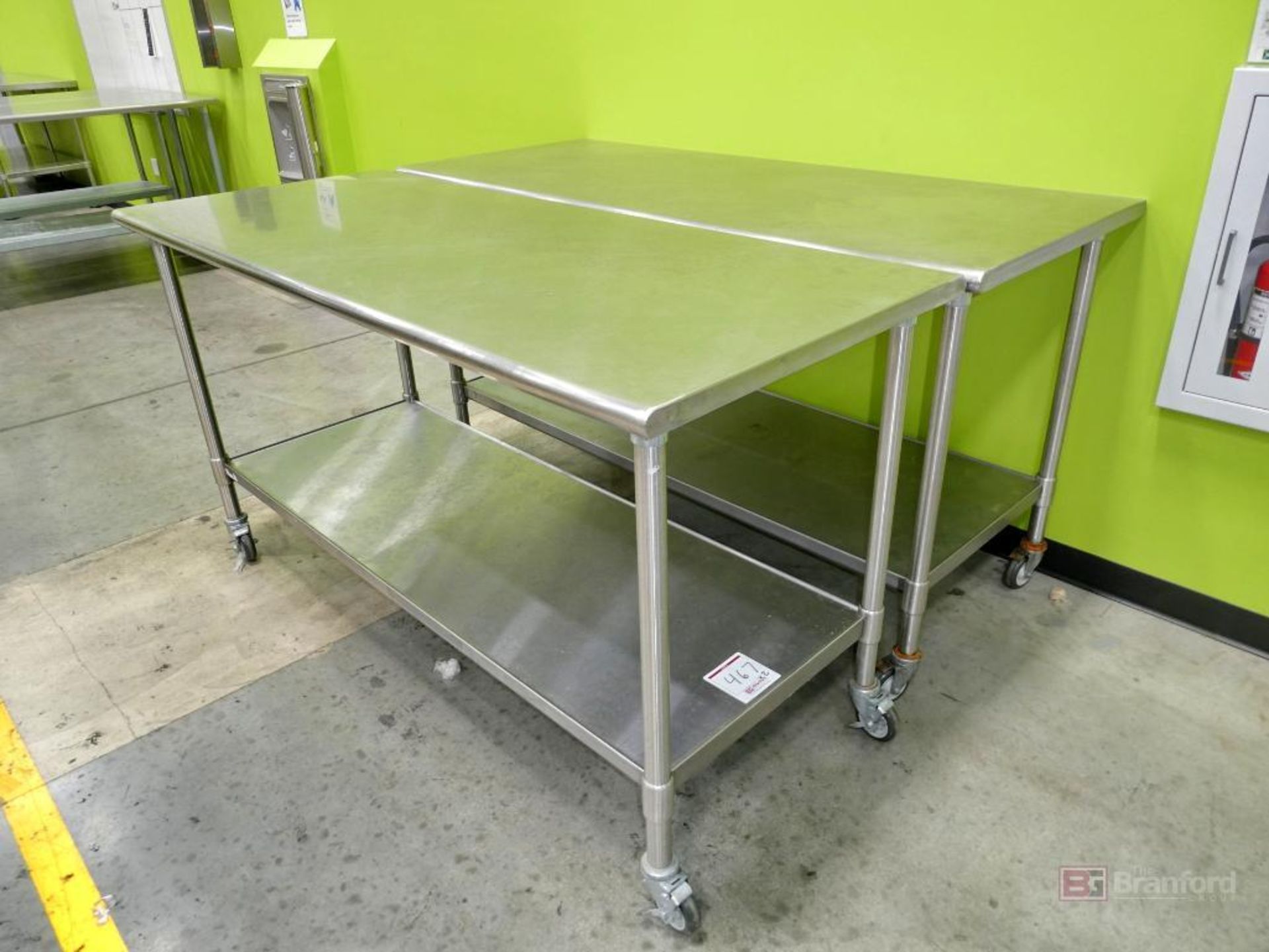 (2) 2-Tier Stainless Steel Portable Work Tables, 30"x72" - **Please ...