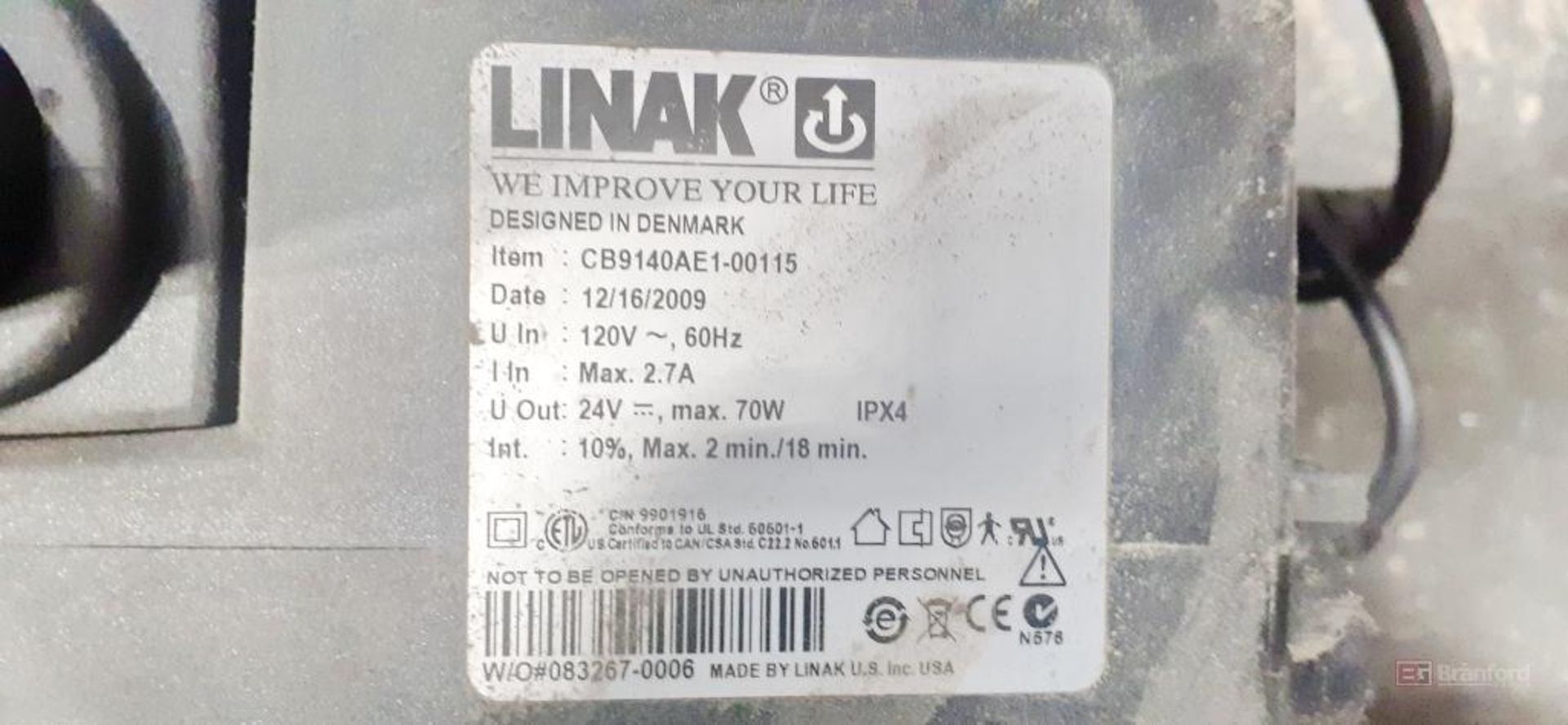Linak Item# CB9140AE1-00115, Tilt Table, 72"x36"