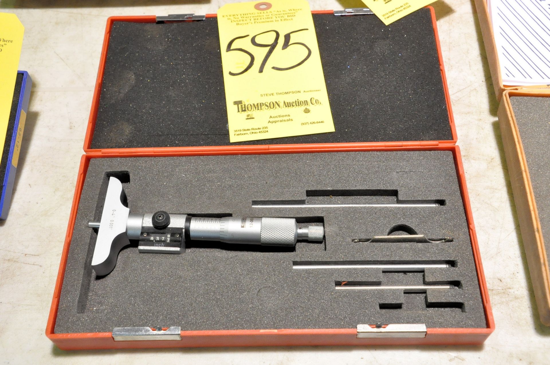 SPI Model 12-383-6 0" to 4" Depth Micrometer with Rods and Case