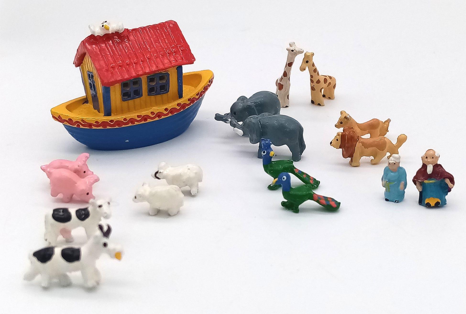 A Vintage Hantel Pewter Miniature Figurine - Noah's Ark and the Animals ...