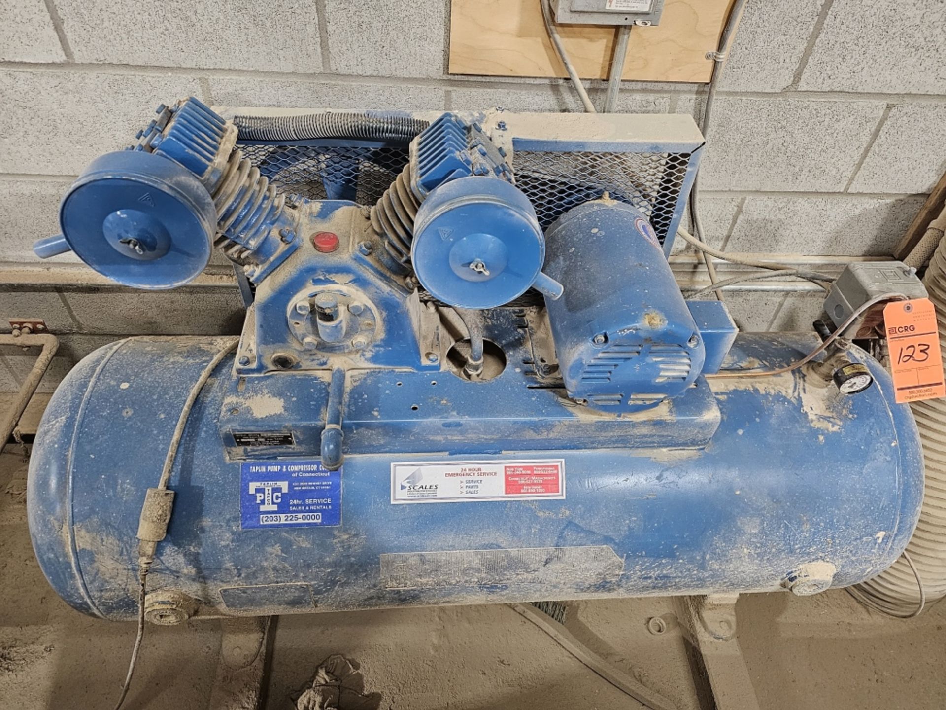 Curtis-Toledo 5HP Air Compressor Model 5HS8 With 20"x66" 80Gal receiver