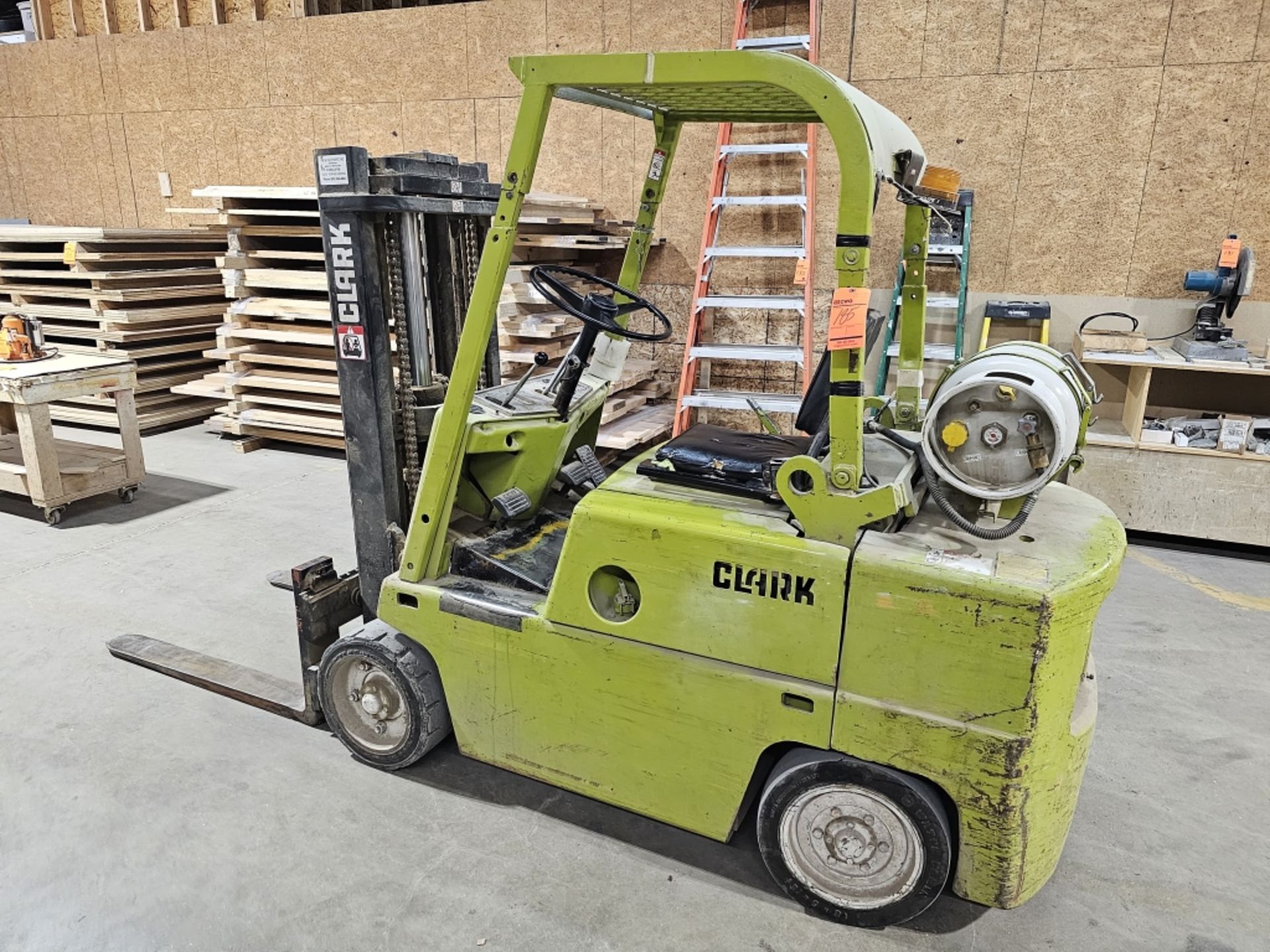 Clark Equipment Model C 500 55 lb cap, solid tire LP Forklift, sn 50 ...