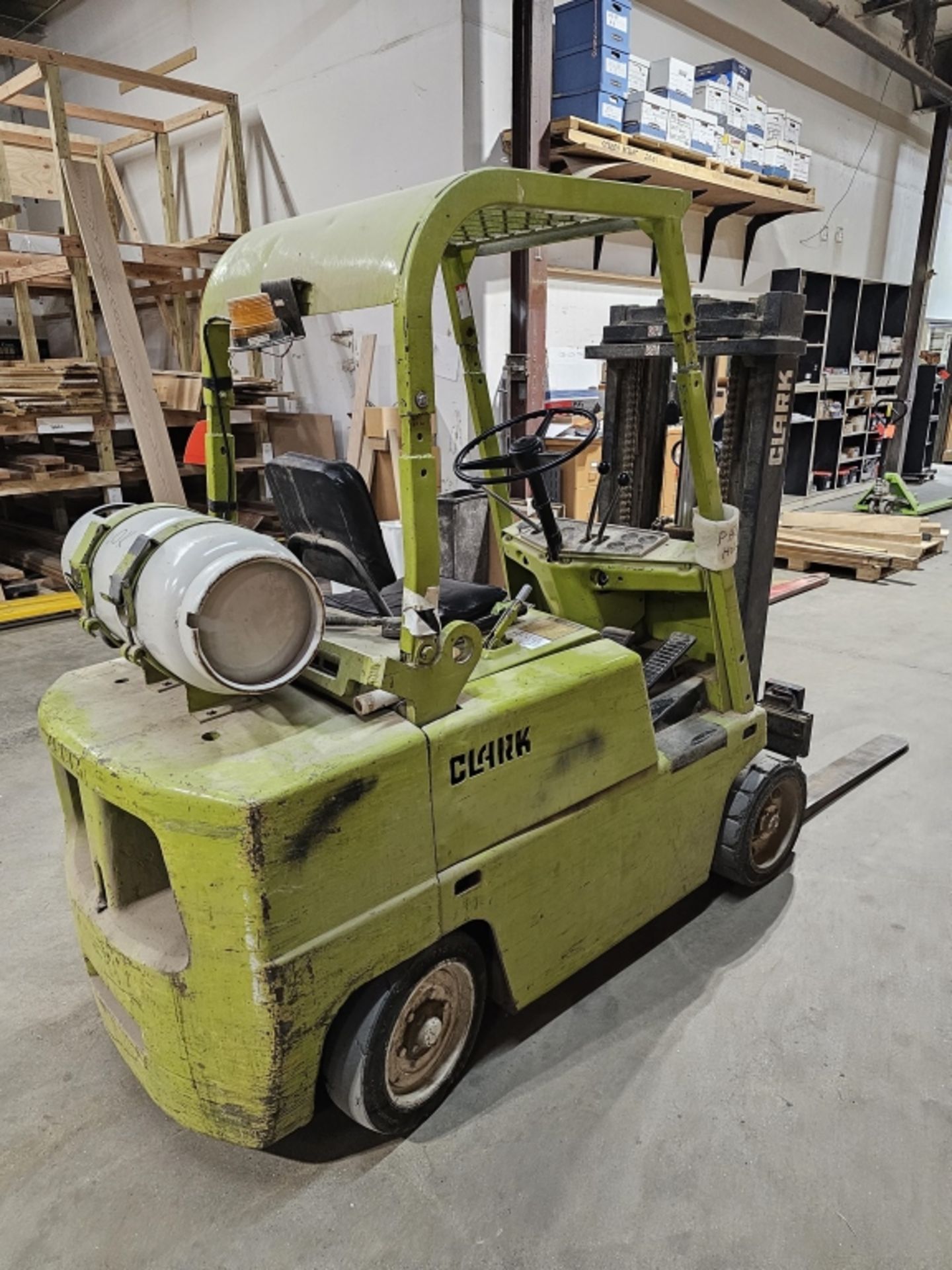 Clark Equipment Model C 500 55 lb cap, solid tire LP Forklift, sn 50 ...