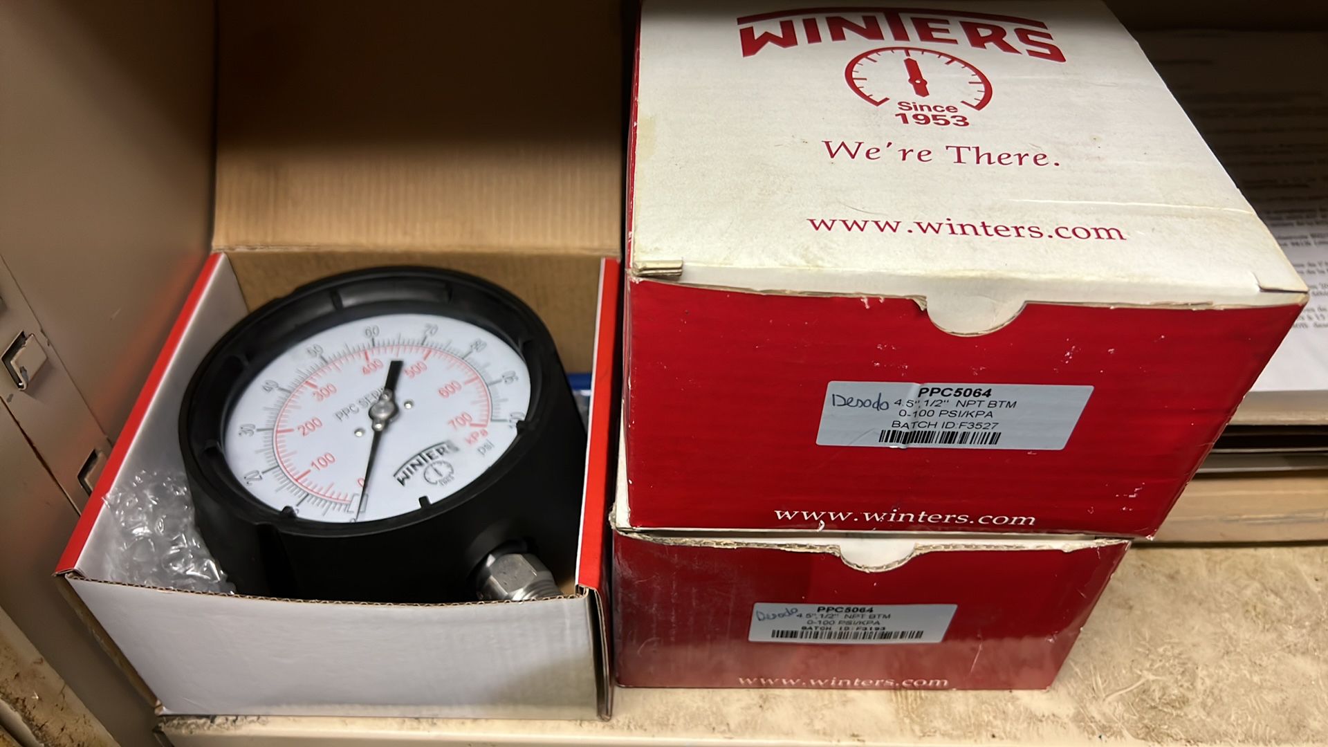 Lot of (3) WINTERS Pressure Valves,, mod. PPC5064 4. 5", 1/2" NPT BTM ...
