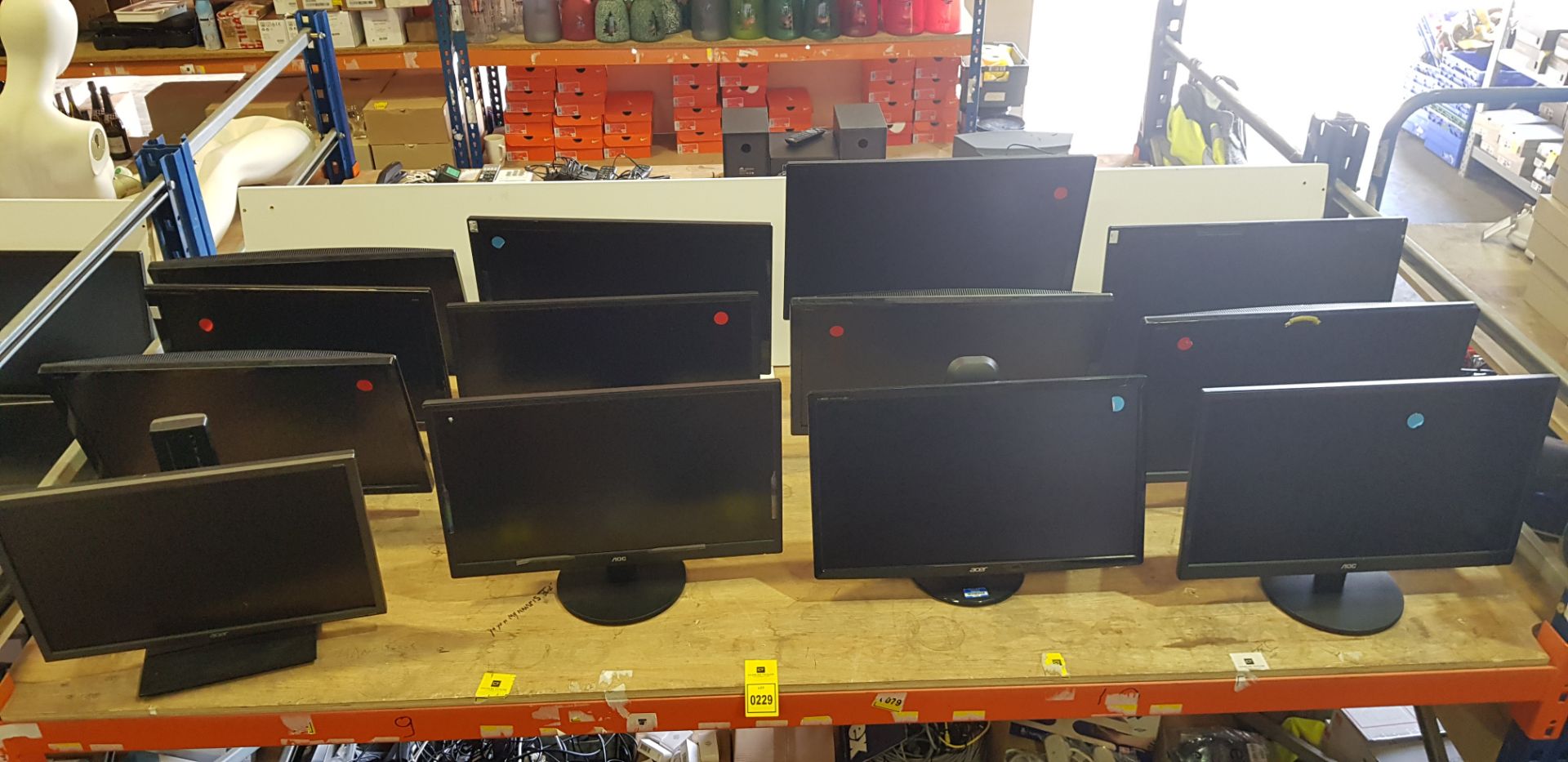 13 PIECE MIXED MONITOR LOT CONTAINING LG / ASUS / ACER / AOC ETC - ALL ...