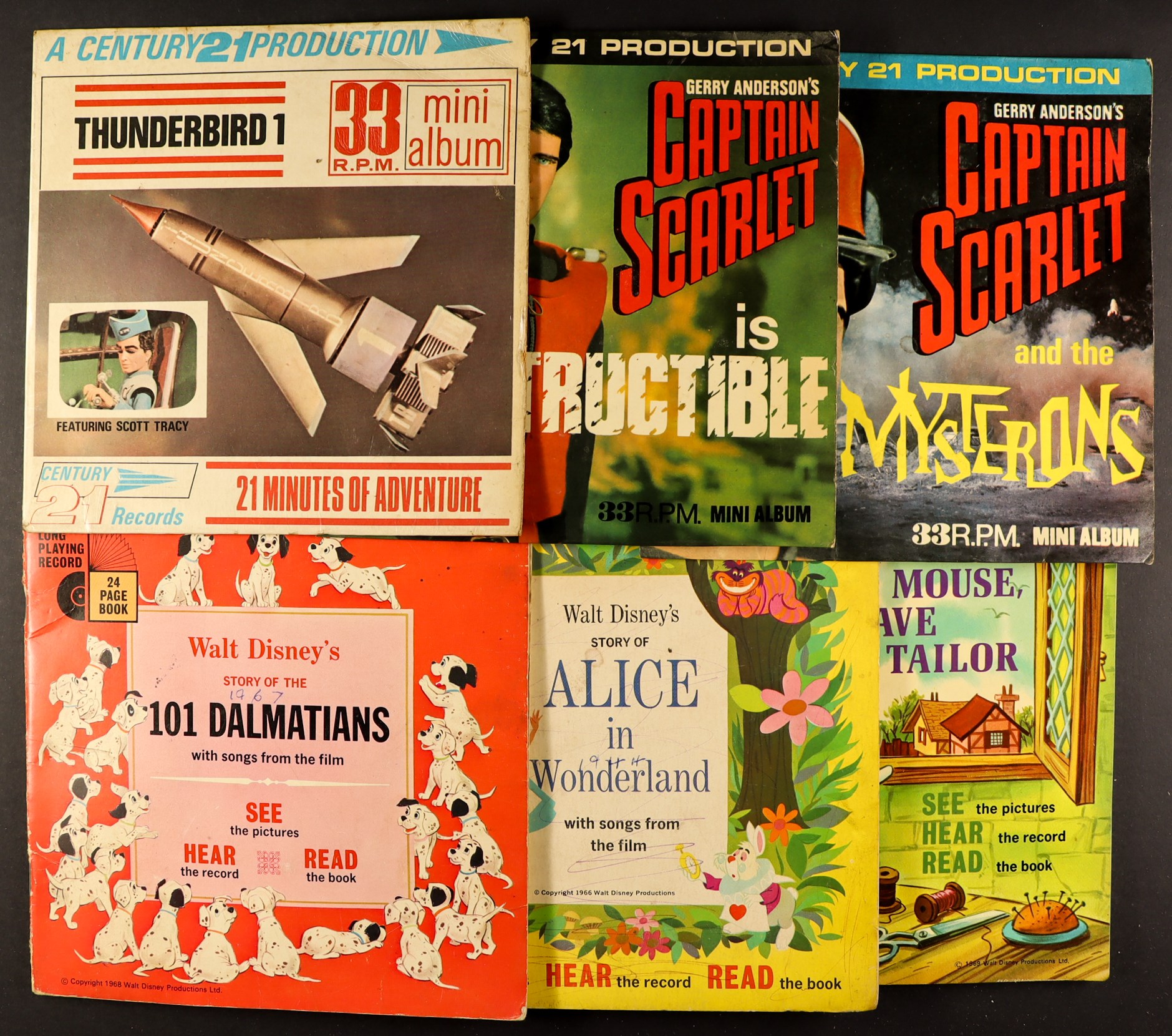 7 INCH, 33 RPM, THUNDERBIRDS, CAPTAIN SCARLET AND DISNEY RECORDS. All ...