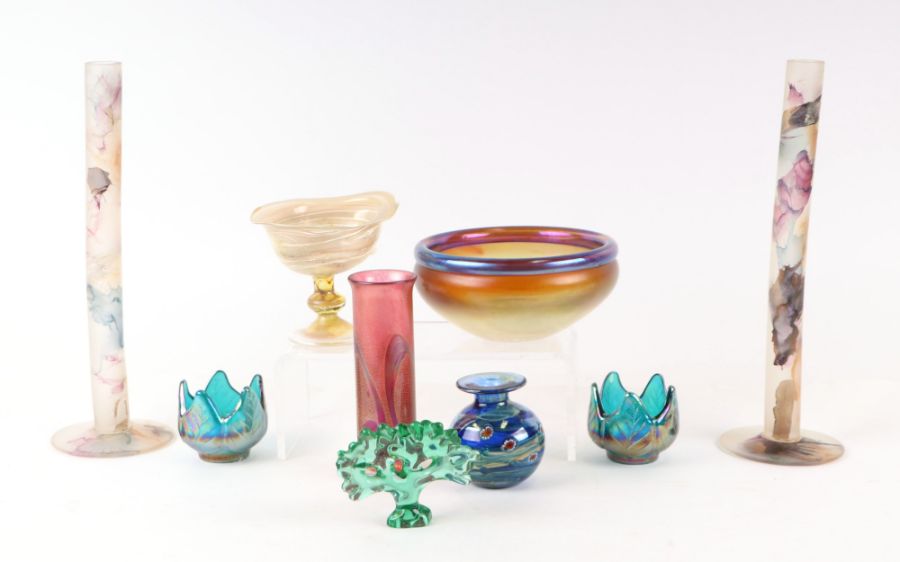 A Patrick Stern Art glass bowl, 15cms diameter; together with a Paul ...
