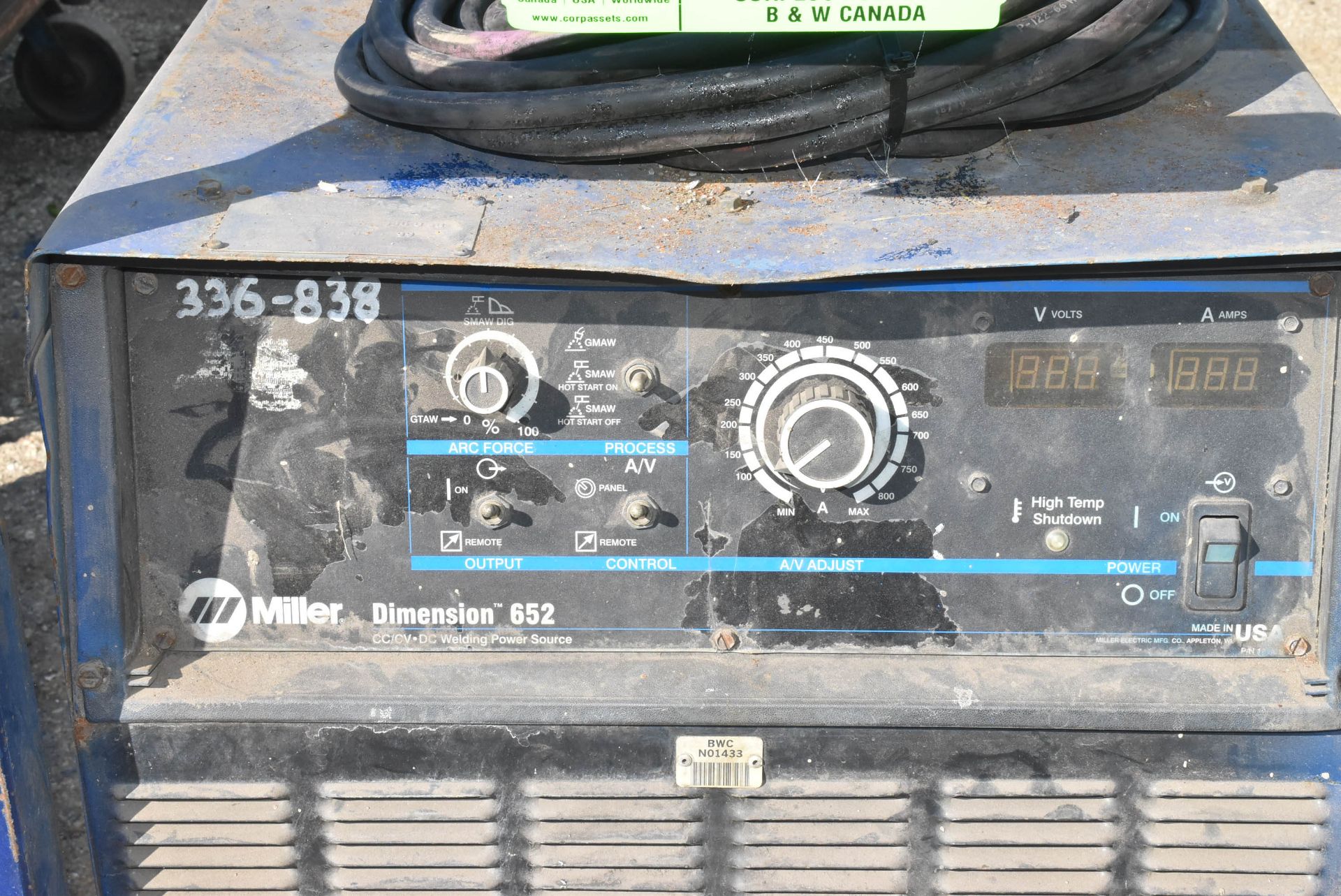 MILLER DIMENSION 652 DIGITAL DC MULTI-PROCESS WELDING POWER SOURCE WITH ...