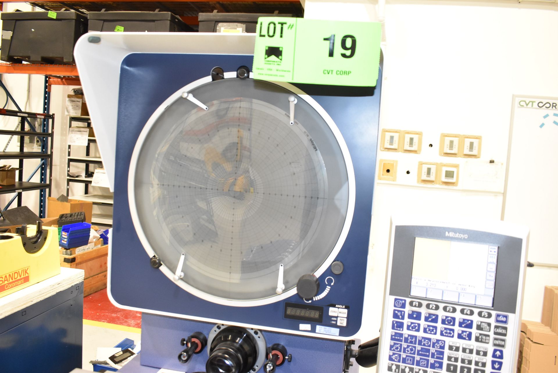 MITUTOYO PH-3500 optical comparator with 14” diameter screen, 10” x 6 ...